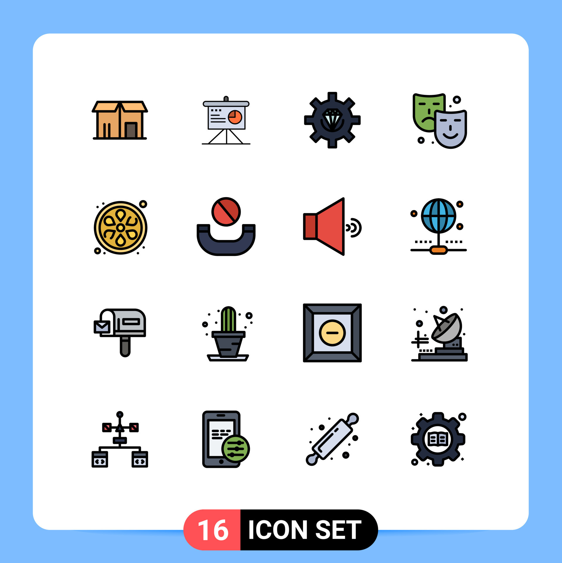 16 Thematic Vector Flat Color Filled Lines And Editable Symbols Of Lemon Arts Coding Art