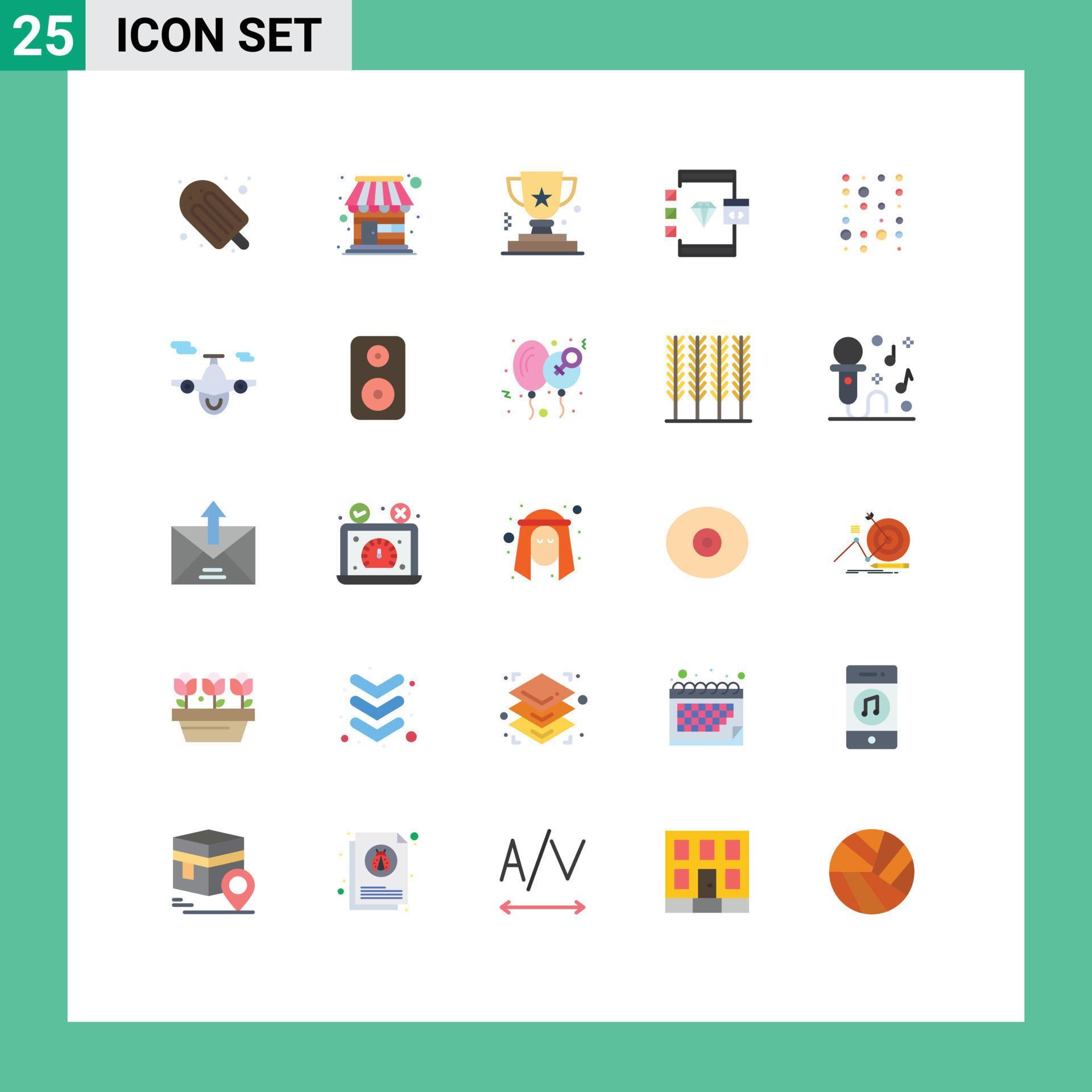 25 Universal Flat Color Signs Symbols of development coding achievement ...