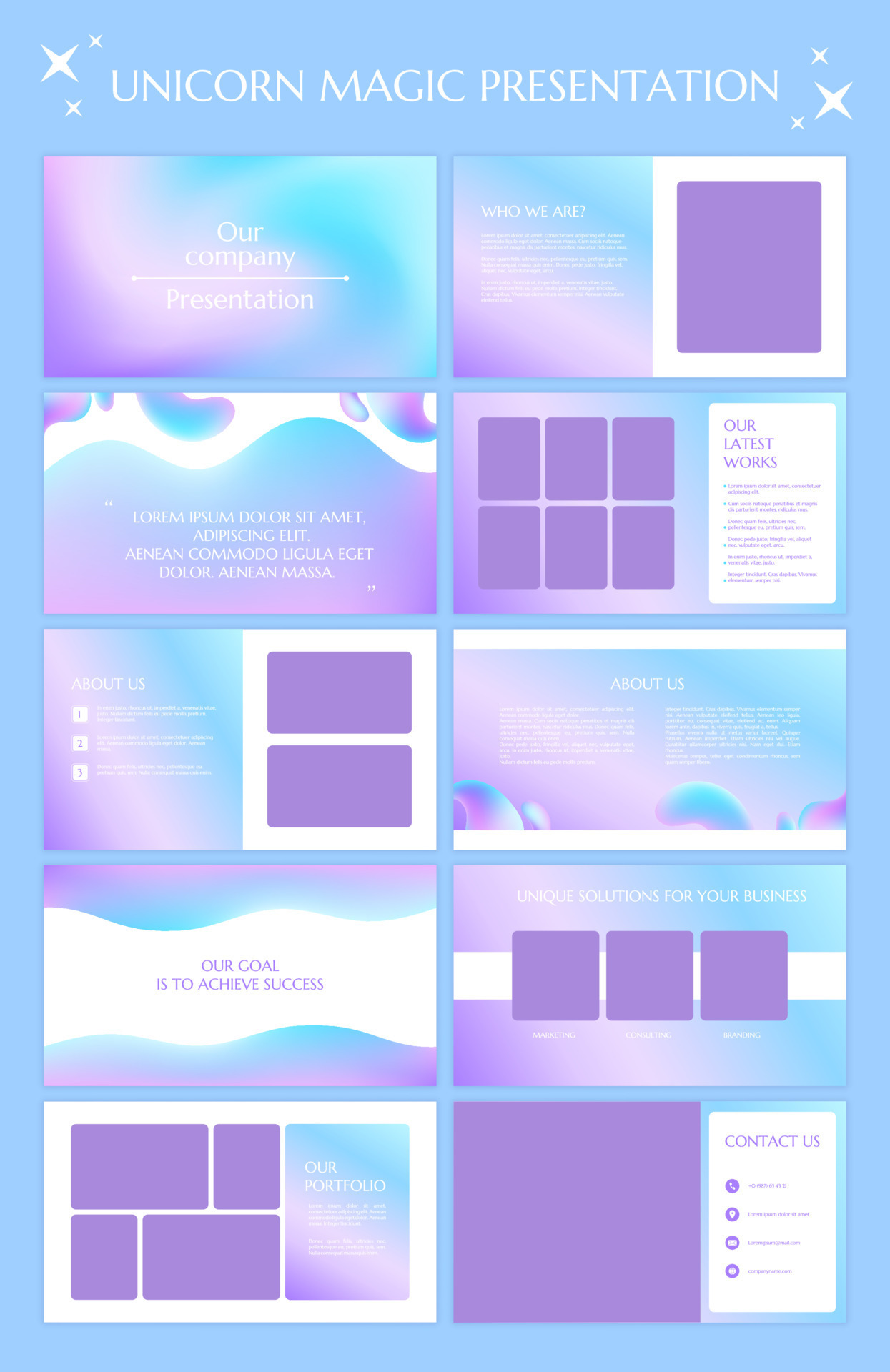Set Of Modern Powerpoint Presentation Template Presentation Design