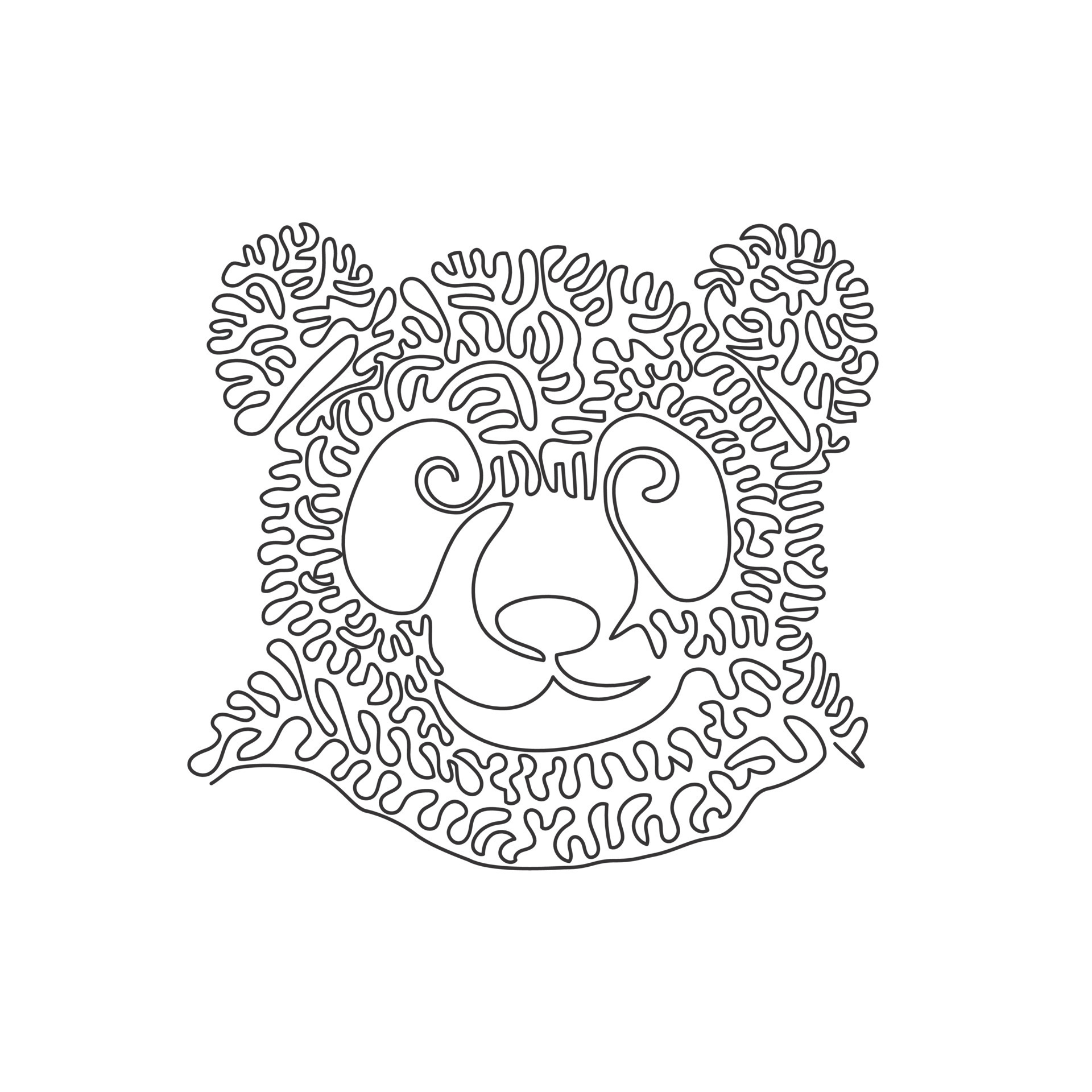 Single One Line Drawing Of Ferocious Bear Abstract Art Continuous Line Draw Graphic Design