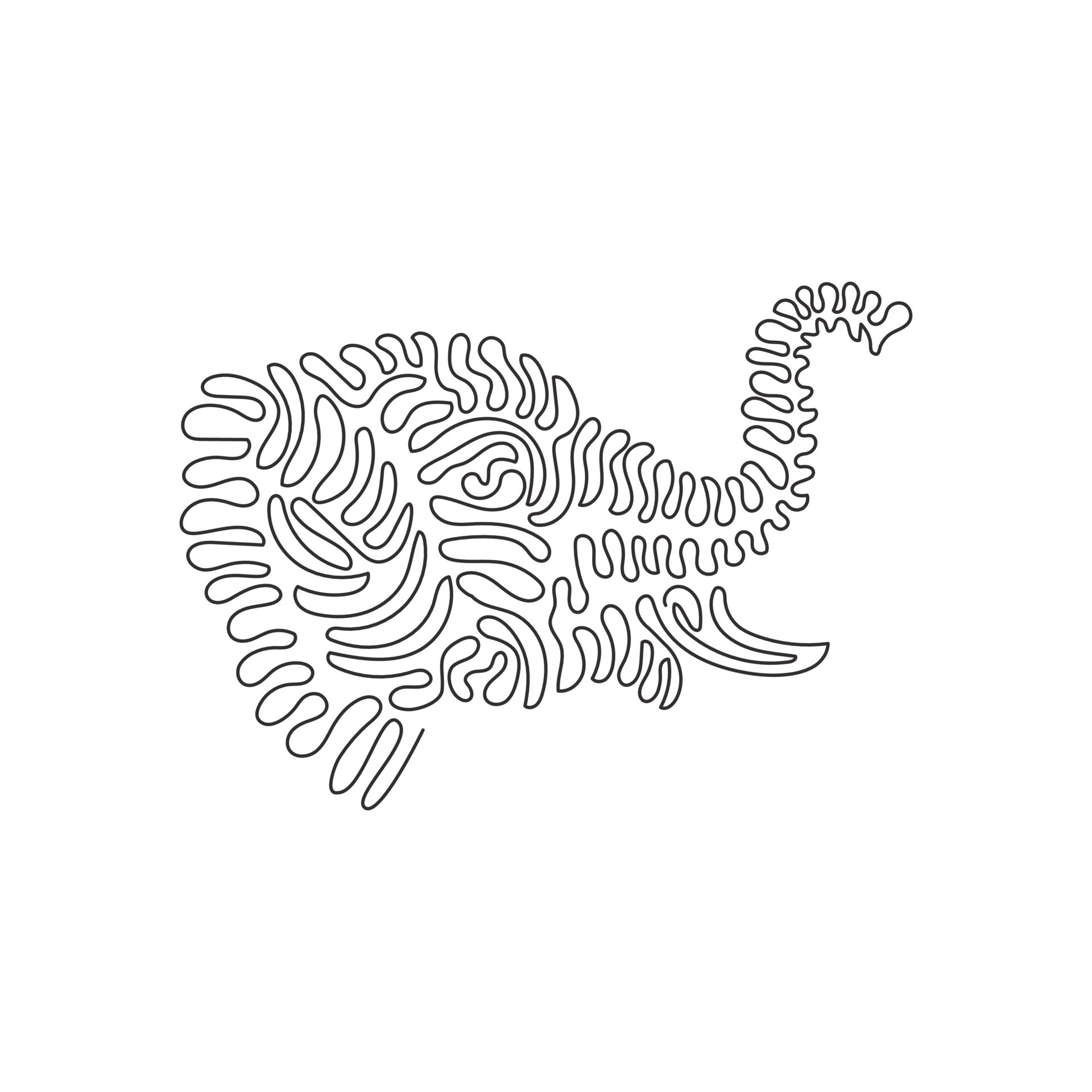 Continuous One Curve Line Drawing Of Funny Elephant Abstract Art In