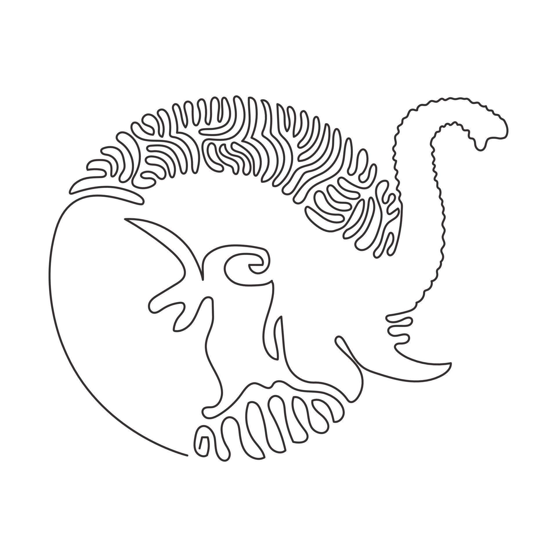 Single Curly One Line Drawing Of Cute Elephant Abstract Art Continuous Line Draw Graphic Design