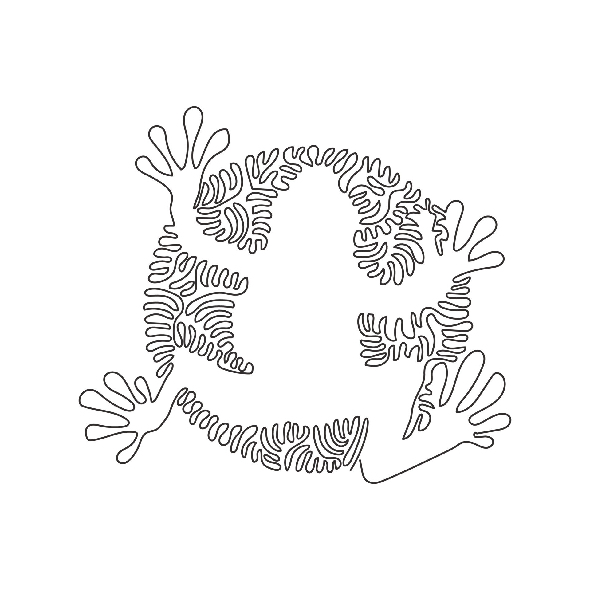 Continuous One Curve Line Drawing Of Funny Frog Abstract Art In Circle