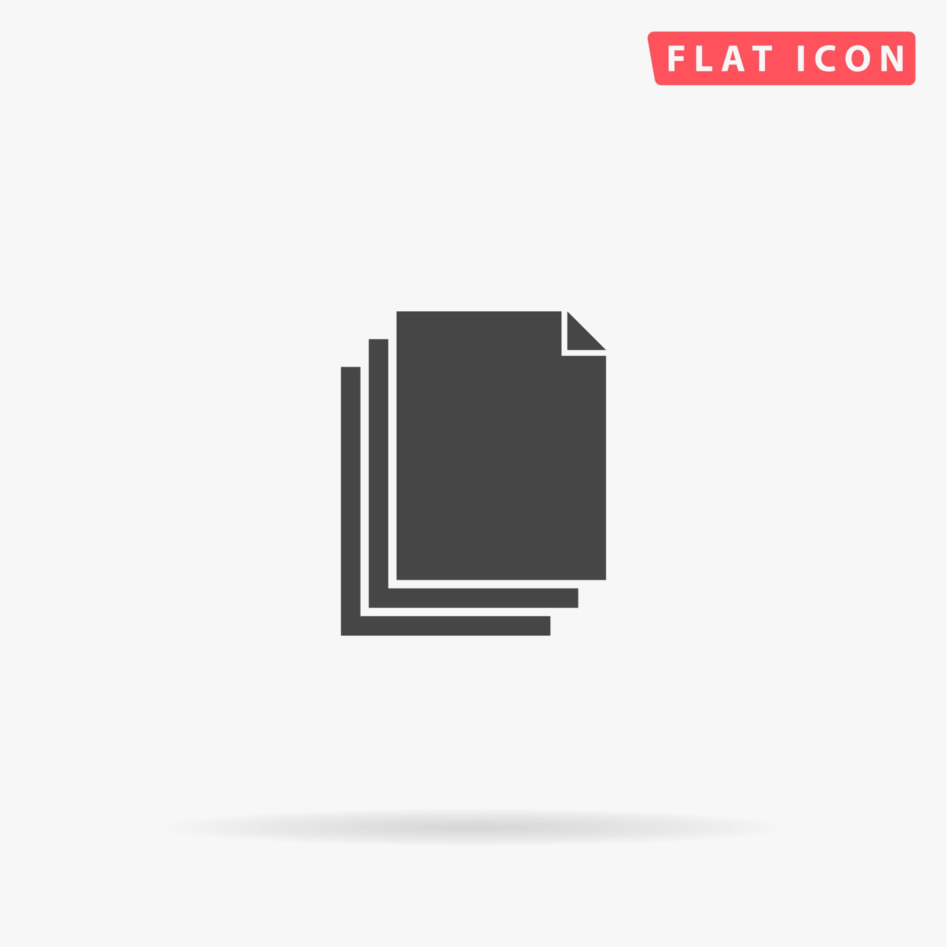 Stack File flat vector icon. Glyph style sign. Simple hand drawn ...
