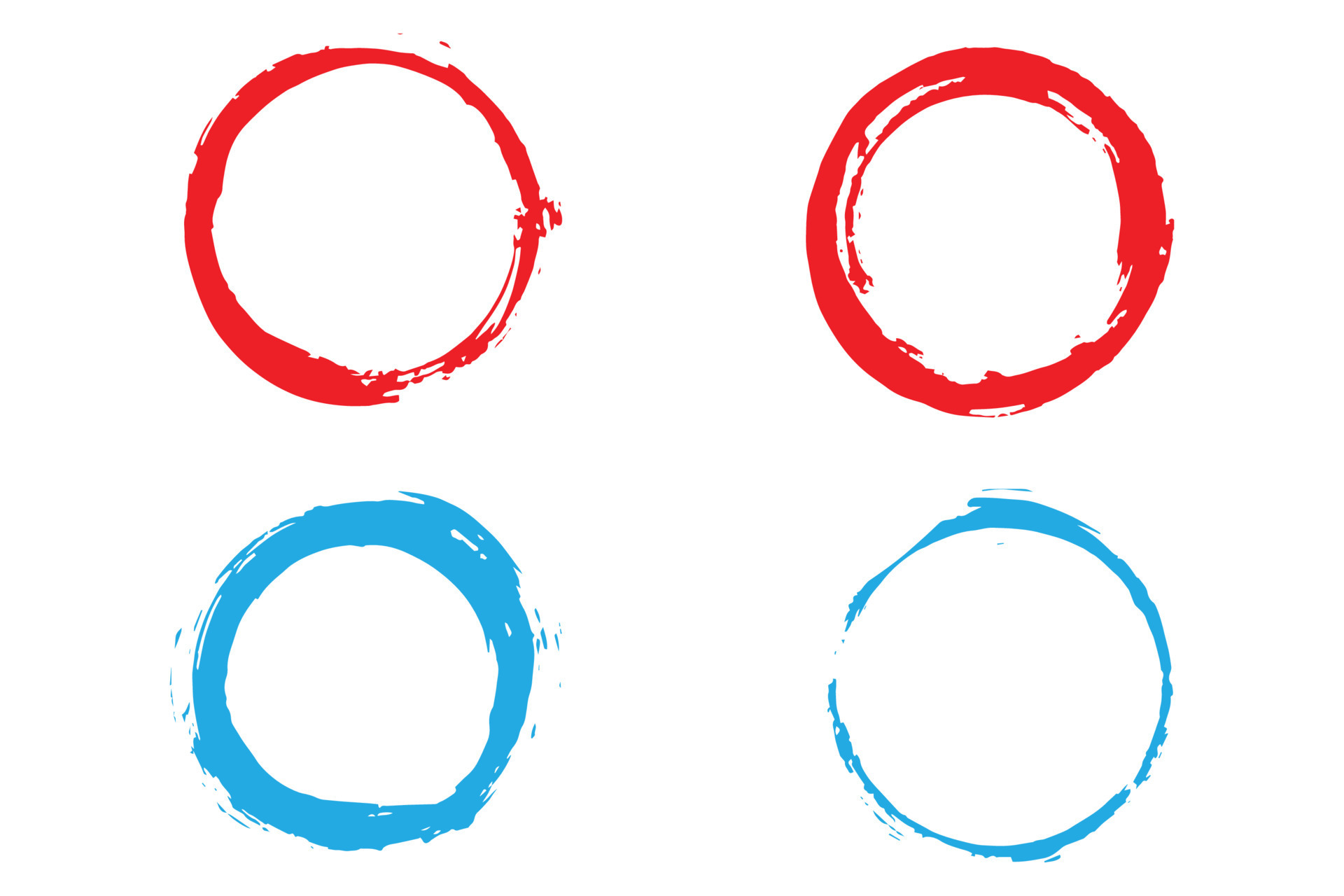 Colorful circle stroke set, round brush stroke, grunge circle strokes 17287110 Vector Art at ...