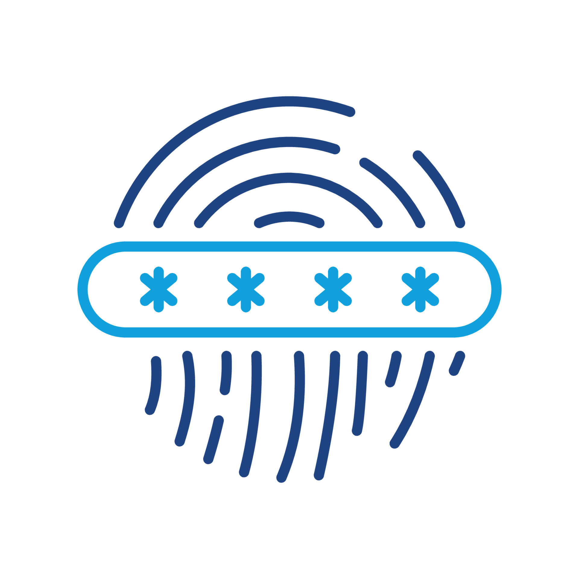 Fingerprint Password Unique Biometric Identification Line Icon Finger