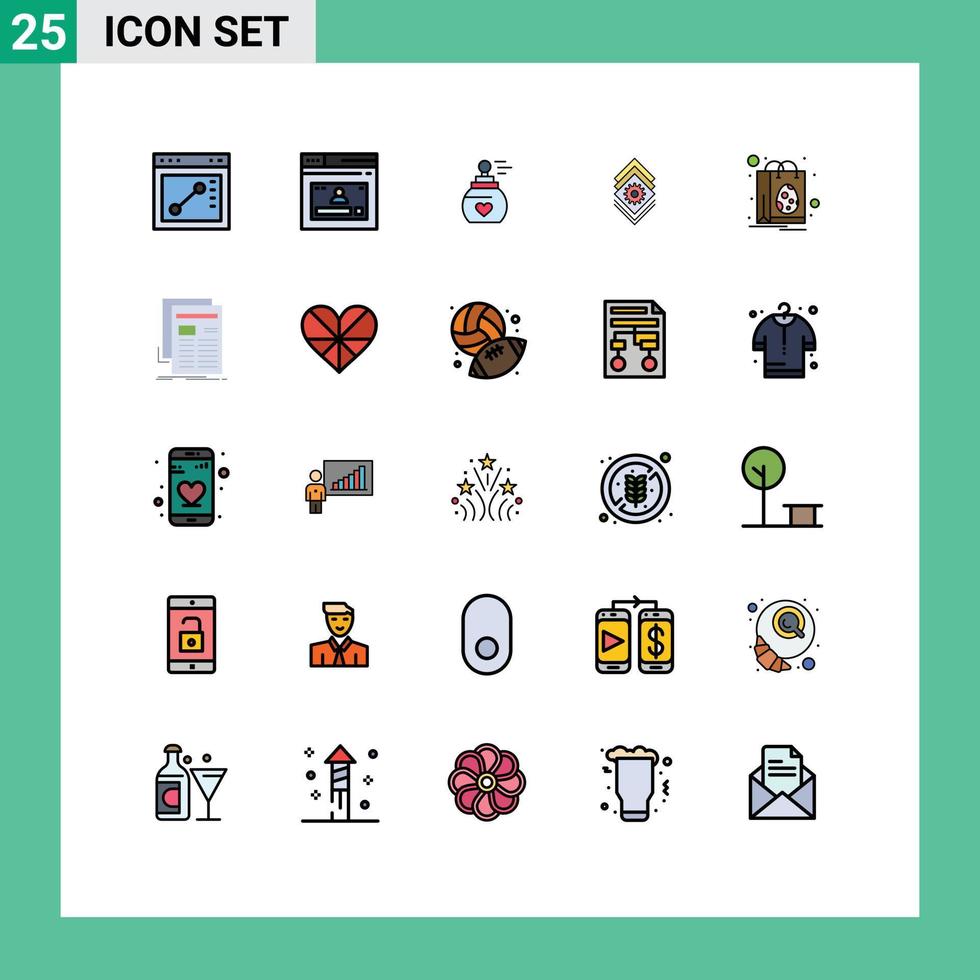 Mobile Interface Filled Line Flat Color Set Of 25 Pictograms Of Easter Server Perfume Bundle