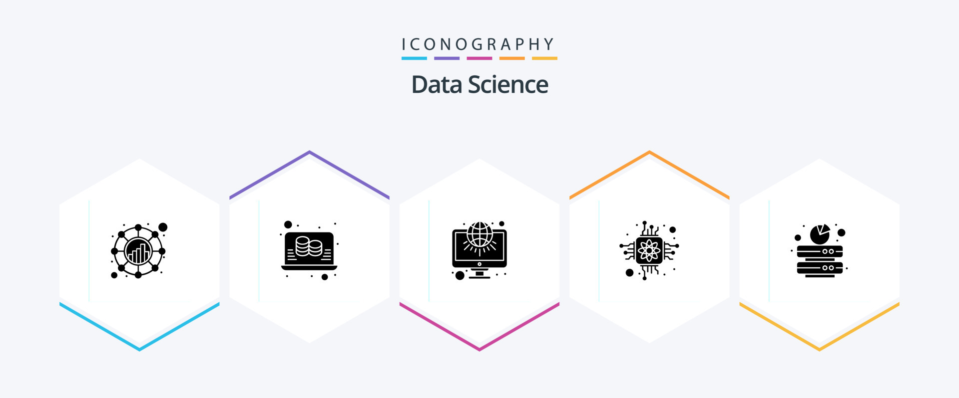 paquete de iconos de 25 glifos de ciencia de datos que incluye copia de ...
