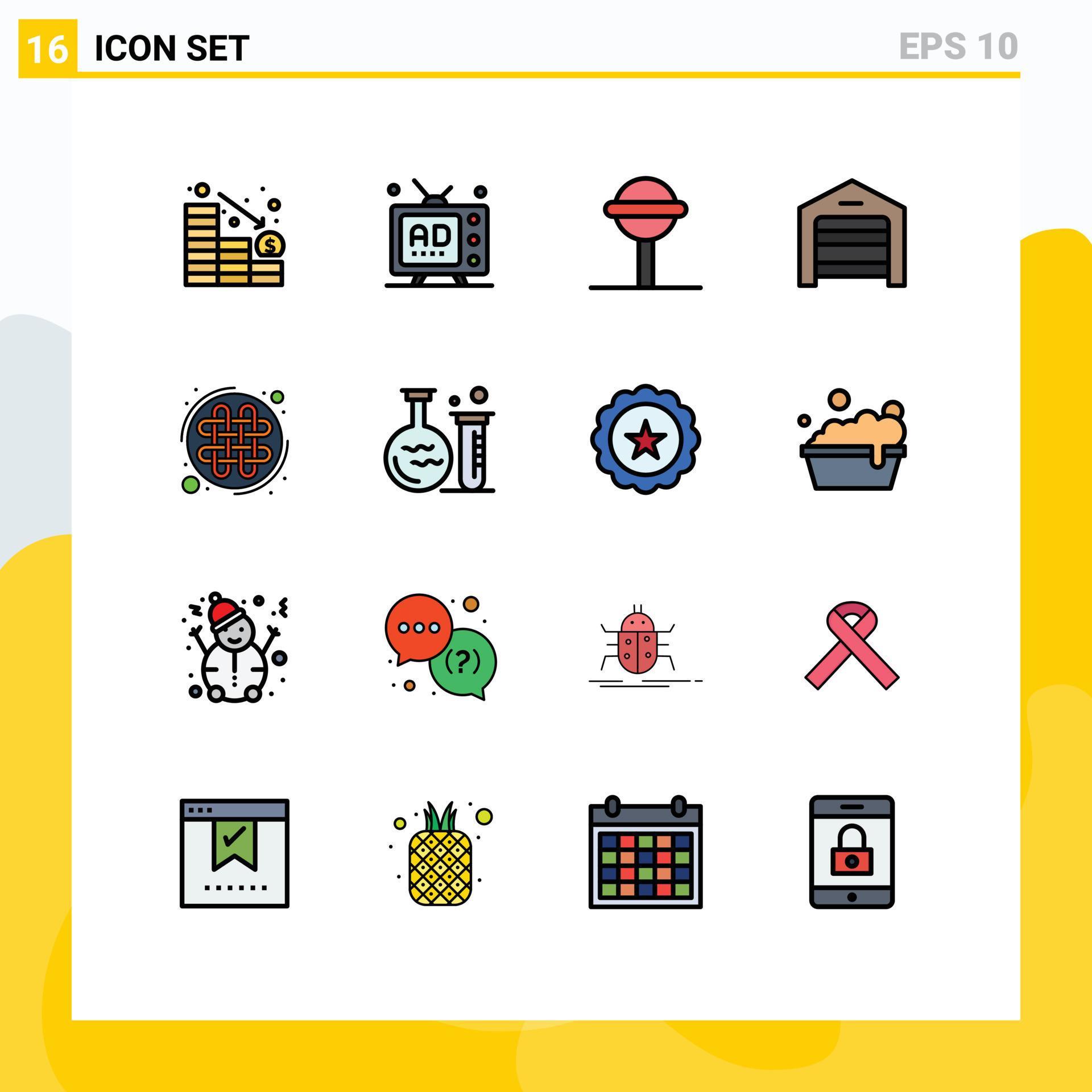 Stock Vector Icon Pack of 16 Line Signs and Symbols for ireland ...