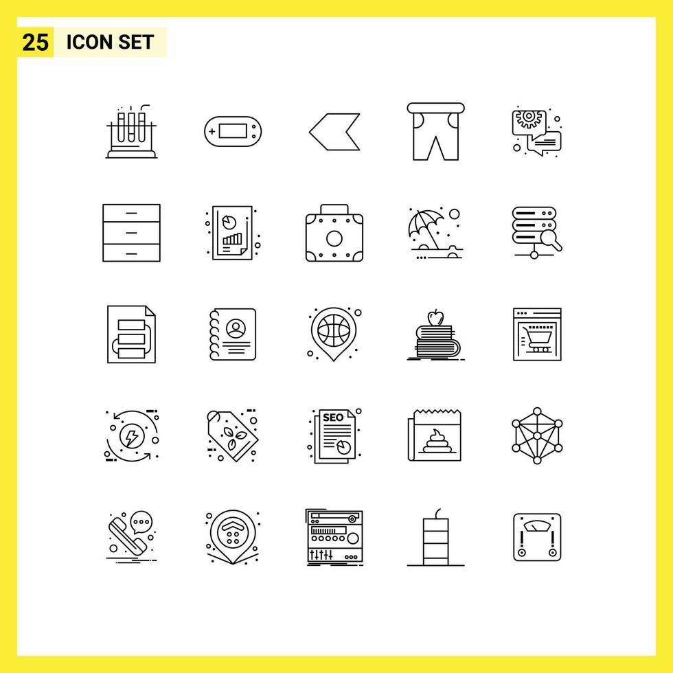Stock Vector Icon Pack of 25 Line Signs and Symbols for chat traveling ...