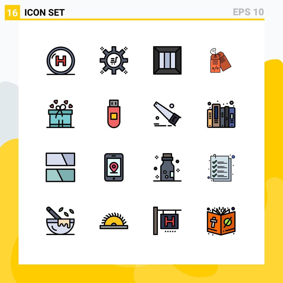 Stock Vector Icon Pack of 16 Line Signs and Symbols for sale business ...