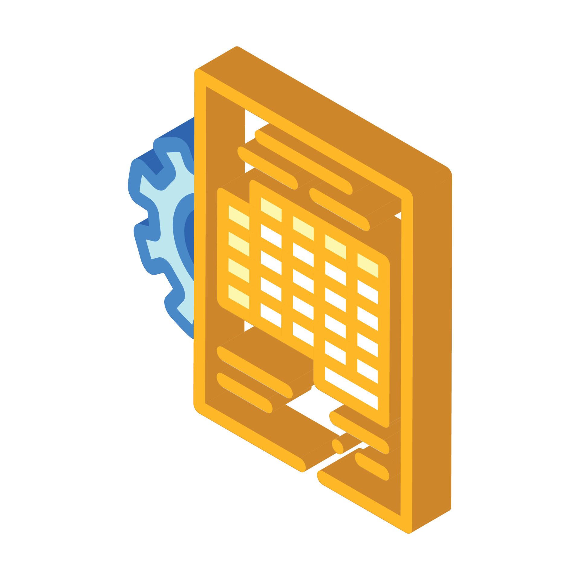 Accounting Working Process Erp Isometric Icon Vector Illustration