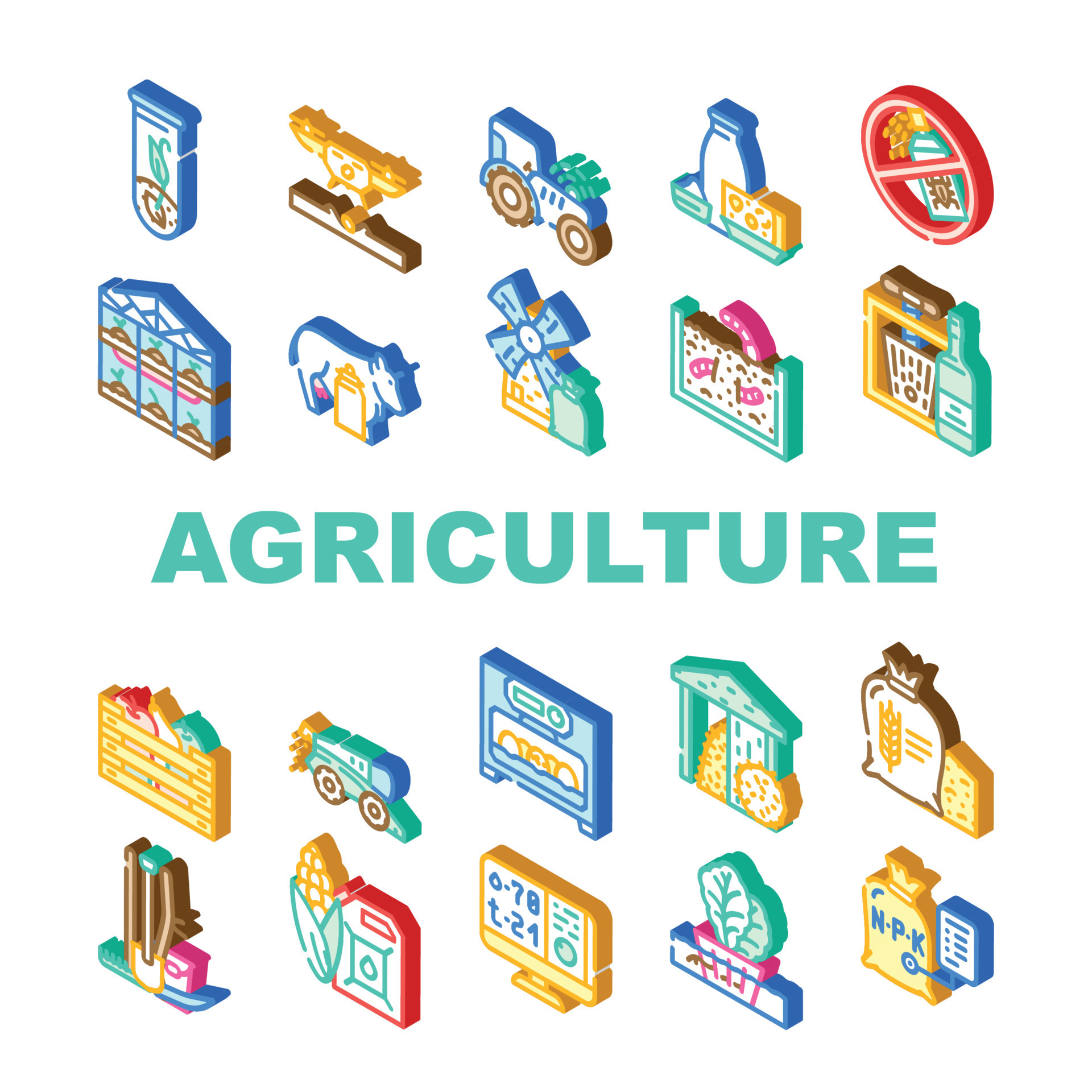 Agriculture Farmland Business Icons Set Vector 17292063 Vector Art at Vecteezy