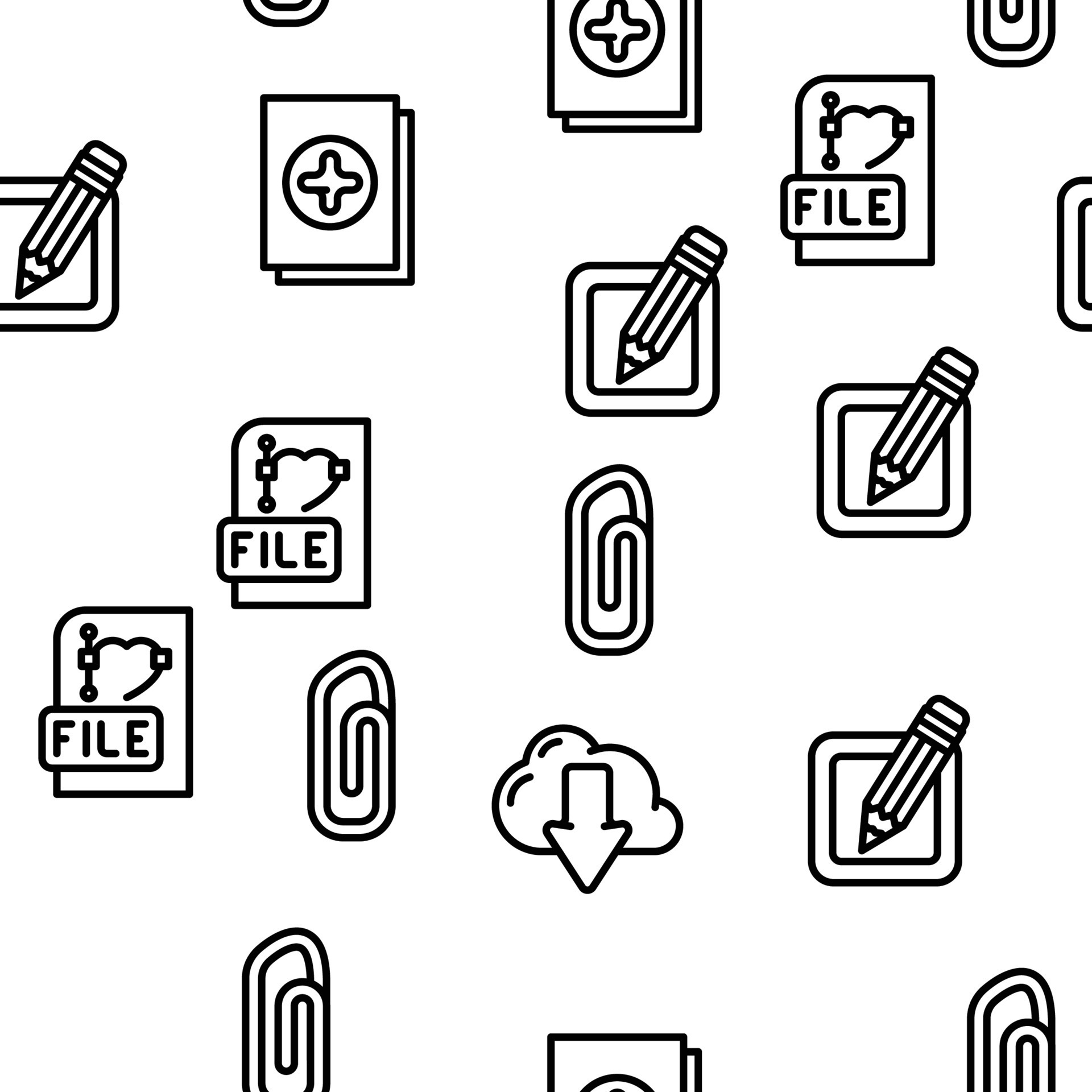 File Computer Digital Document Vector Seamless Pattern 17292308 Vector ...