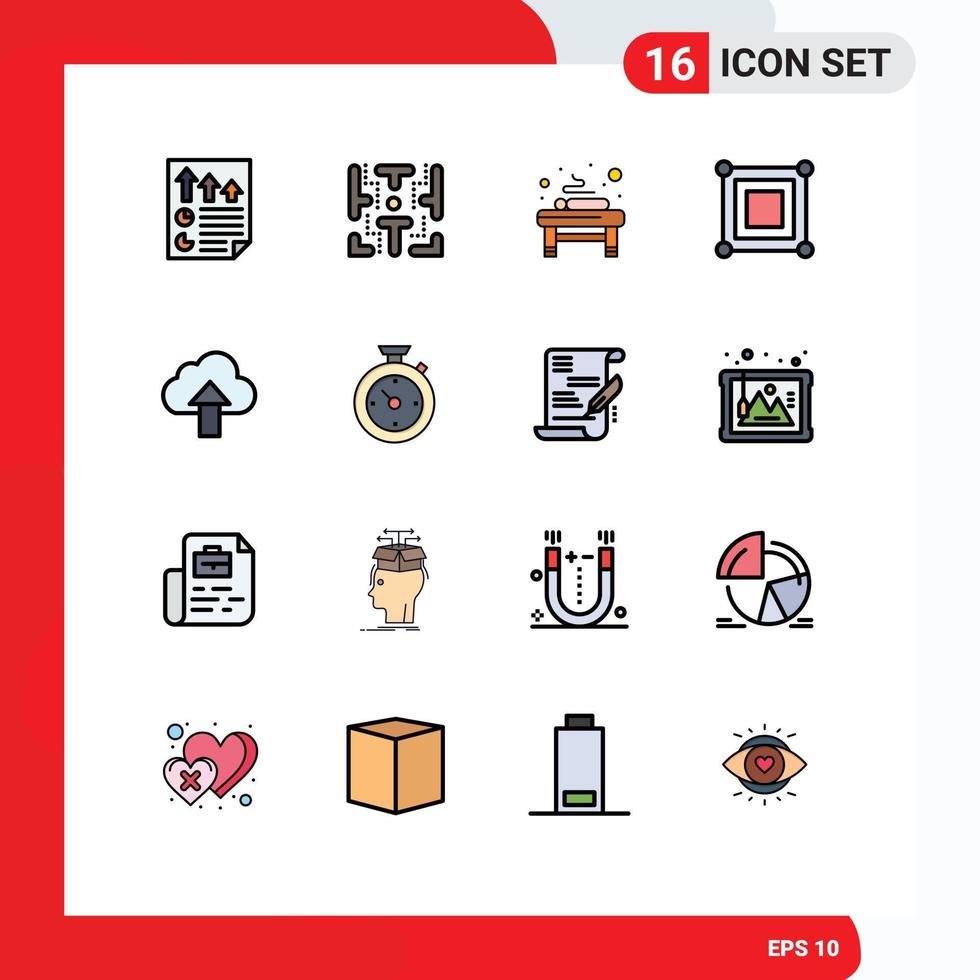 Editable Vector Line Pack Of 16 Simple Flat Color Filled Lines Of Arrow Corner Play Game Spa