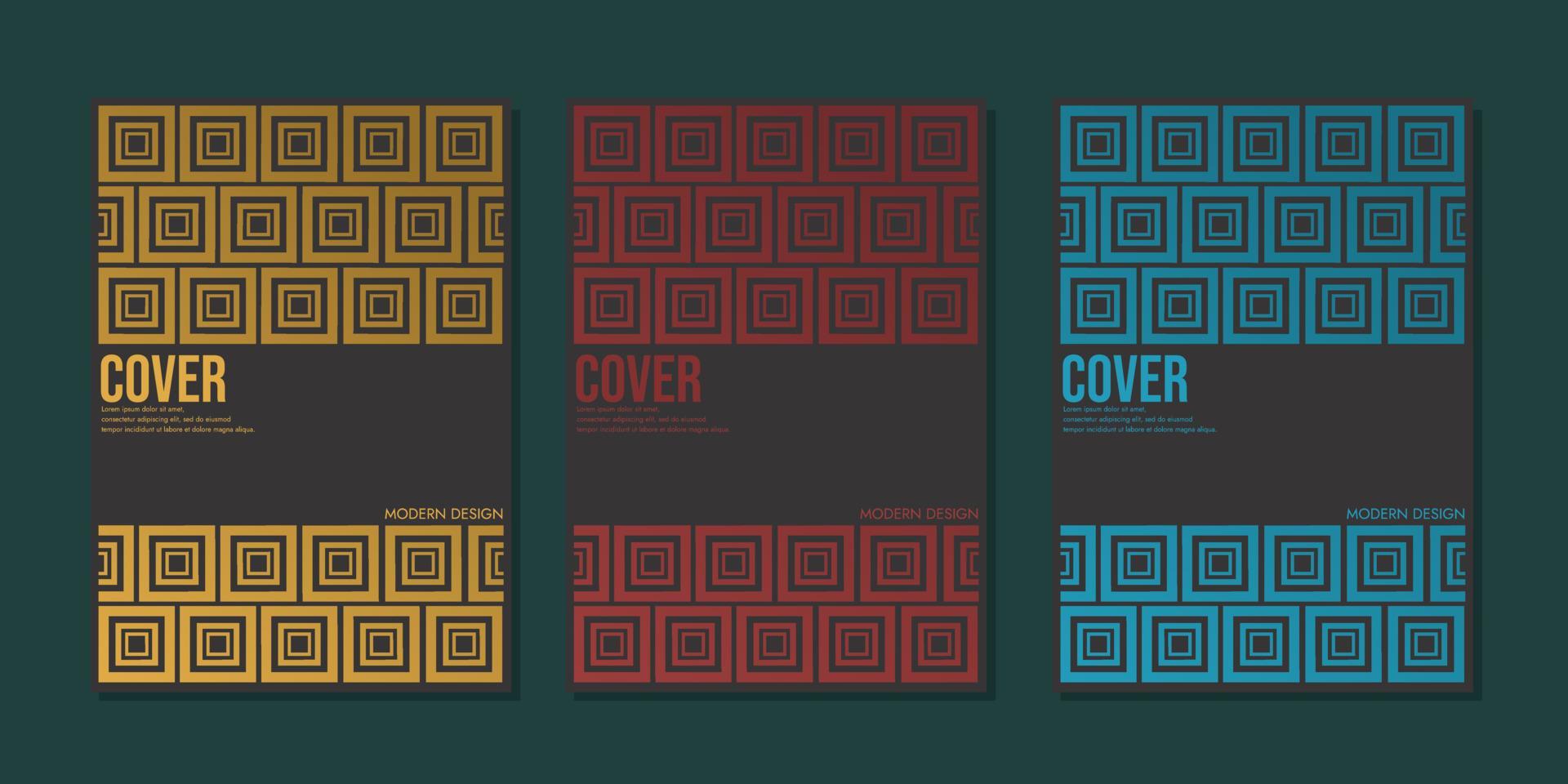 Vector set of cover design template with minimal geometric patterns ...