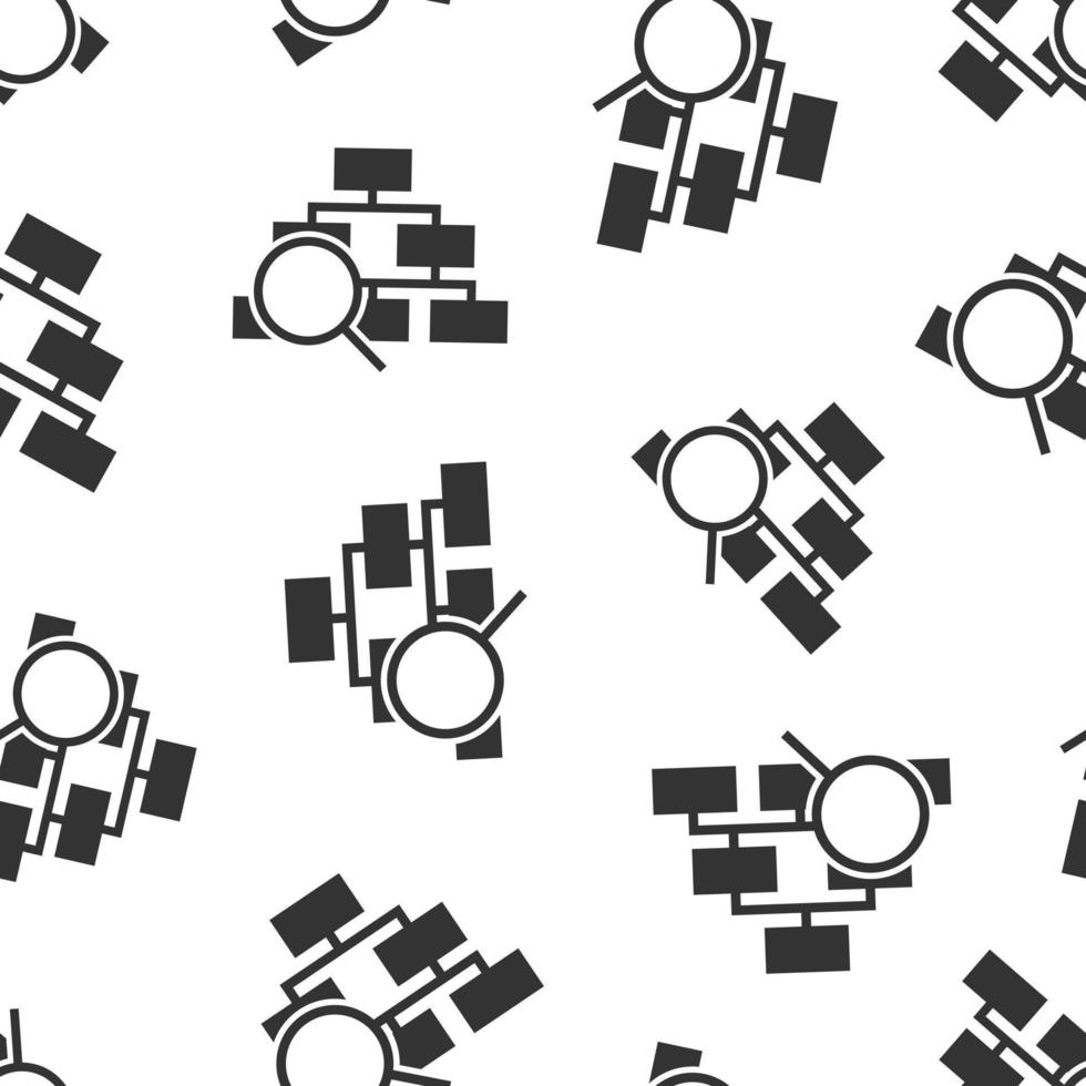 Hierarchy diagram icon in flat style. Structure search vector ...