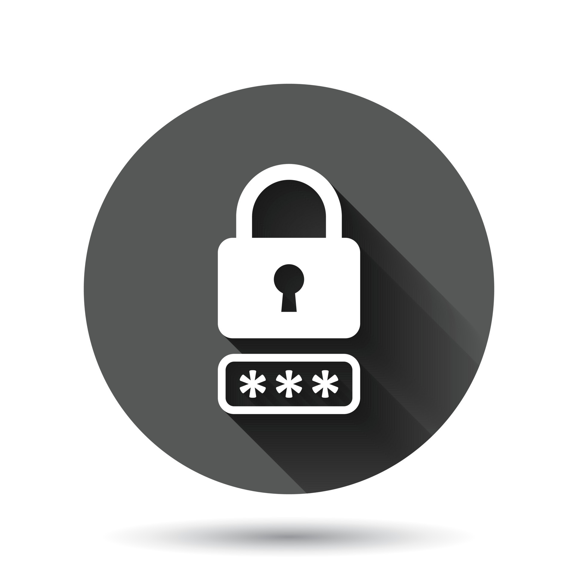 Login Icon In Flat Style Password Access Vector Illustration On Black Round Background With