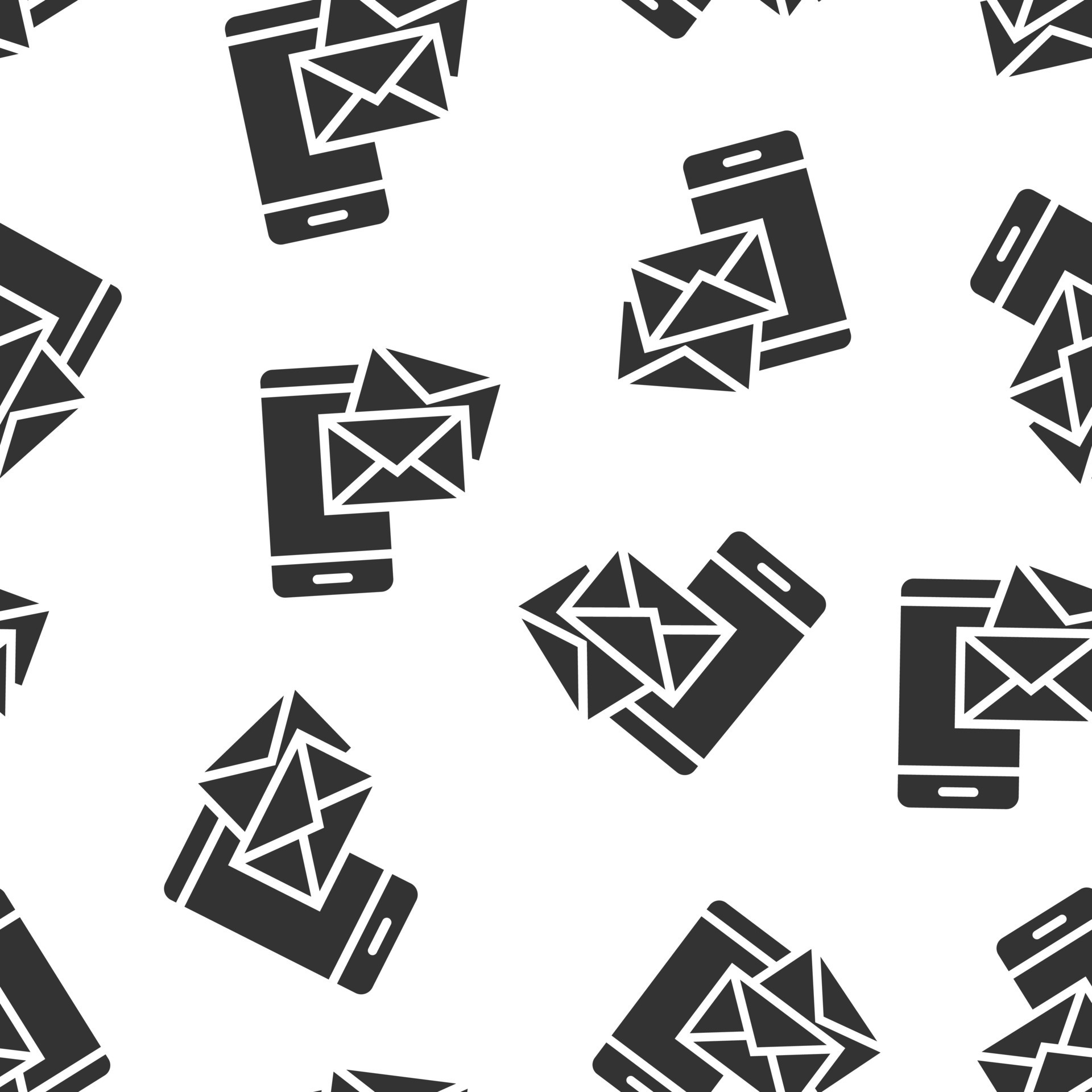 Message on smartphone icon in flat style. Mail with phone vector ...