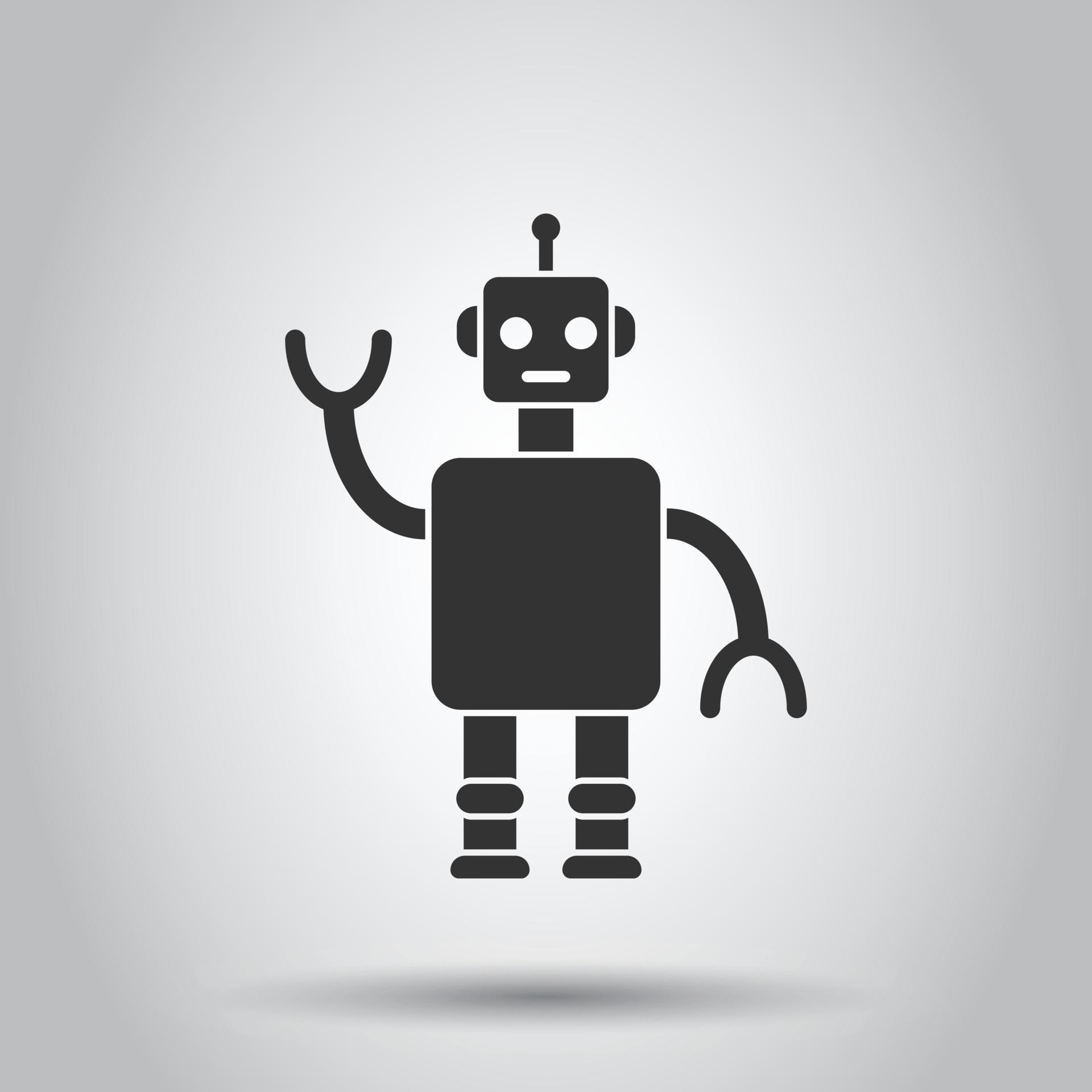 Cute Robot Chatbot Icon In Flat Style Bot Operator Vector Illustration