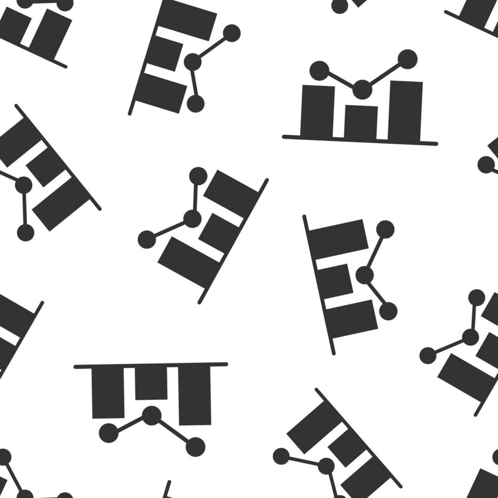 Growing Bar Graph Icon In Flat Style Increase Arrow Vector