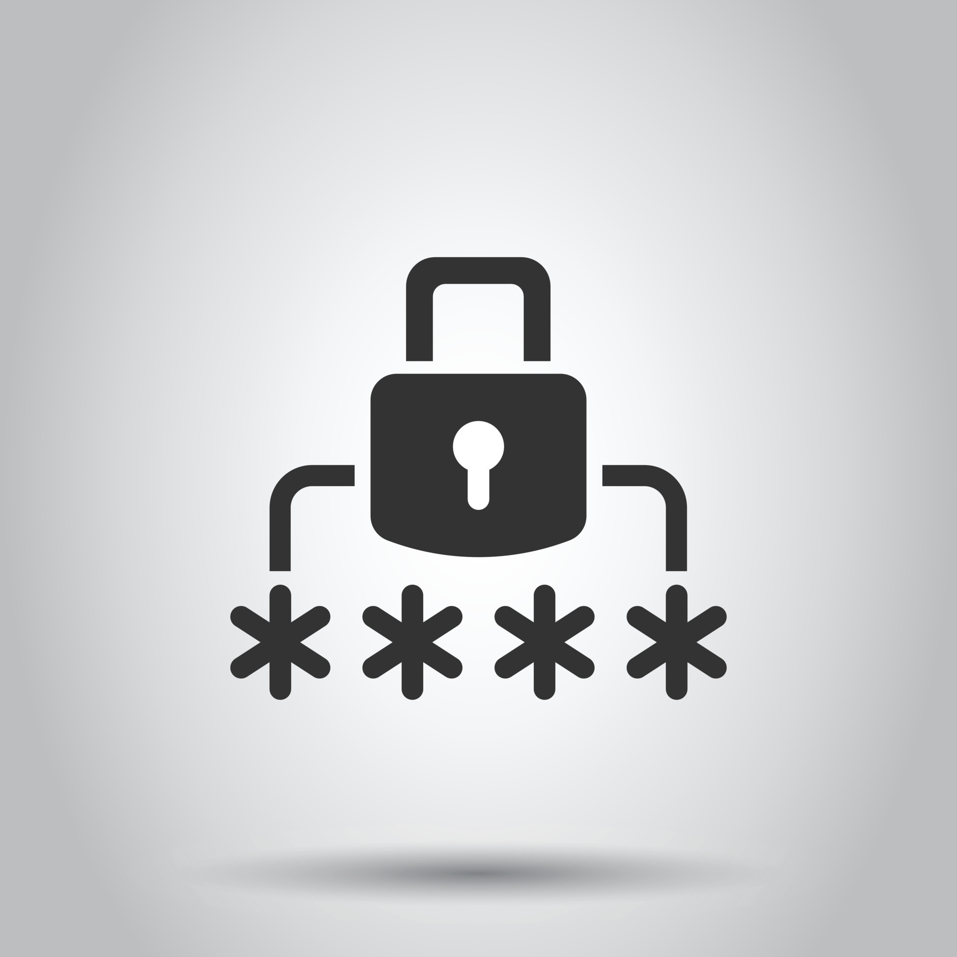 Login Icon In Flat Style Password Access Vector Illustration On White