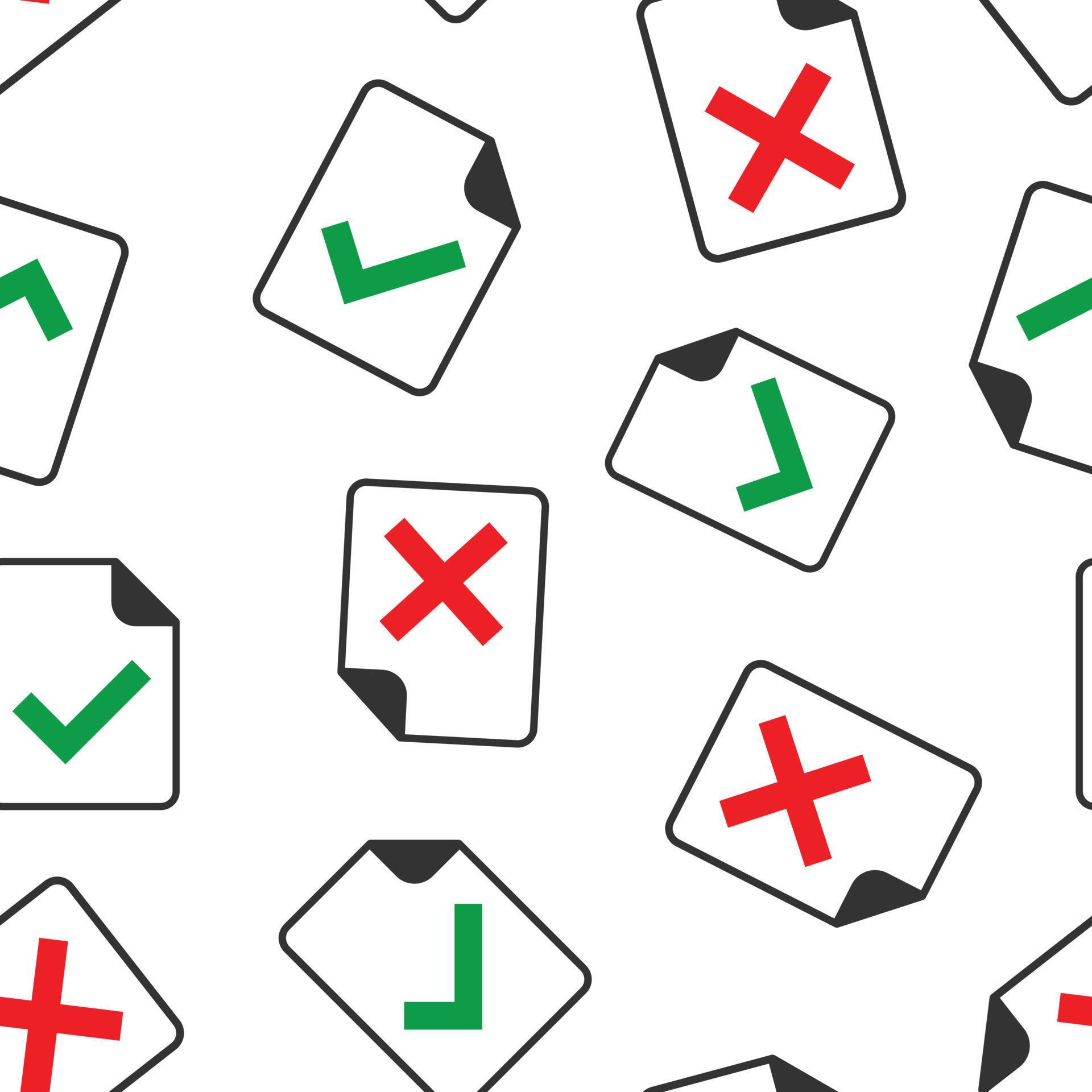 Accept document icon in flat style. Reject vector illustration on white isolated background ...