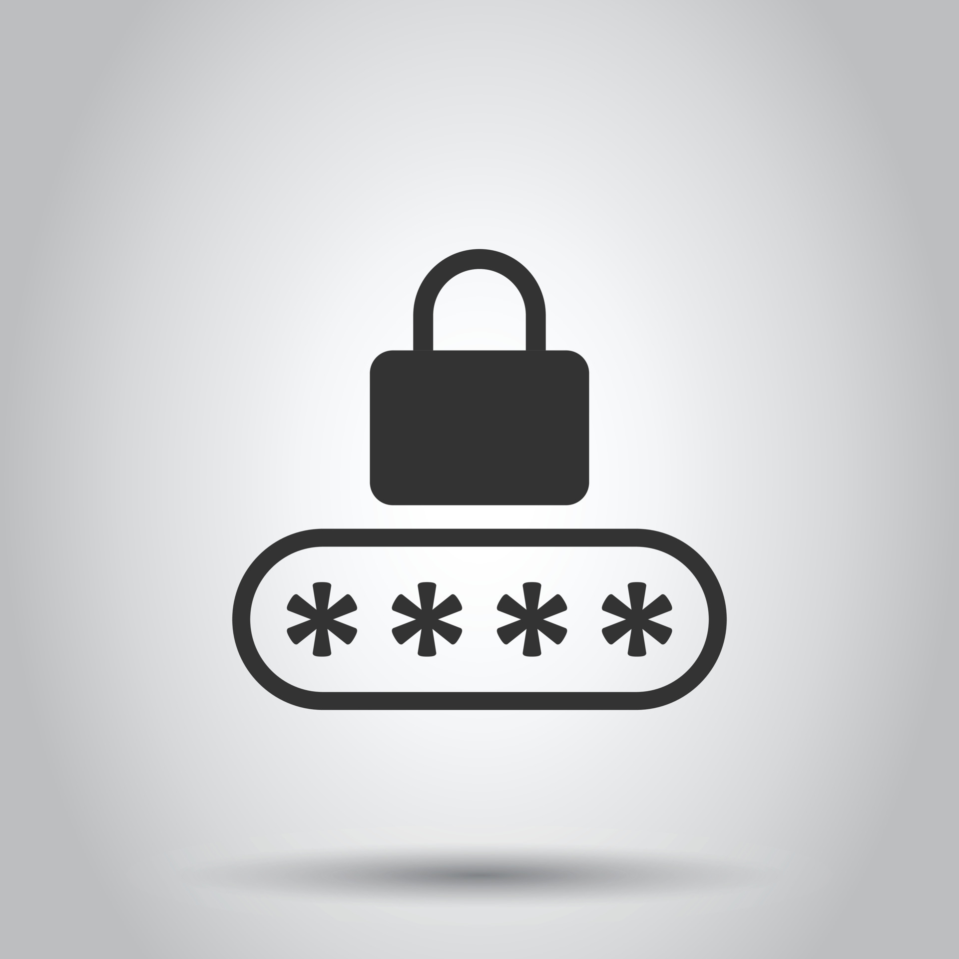 Login Icon In Flat Style Password Access Vector Illustration On White
