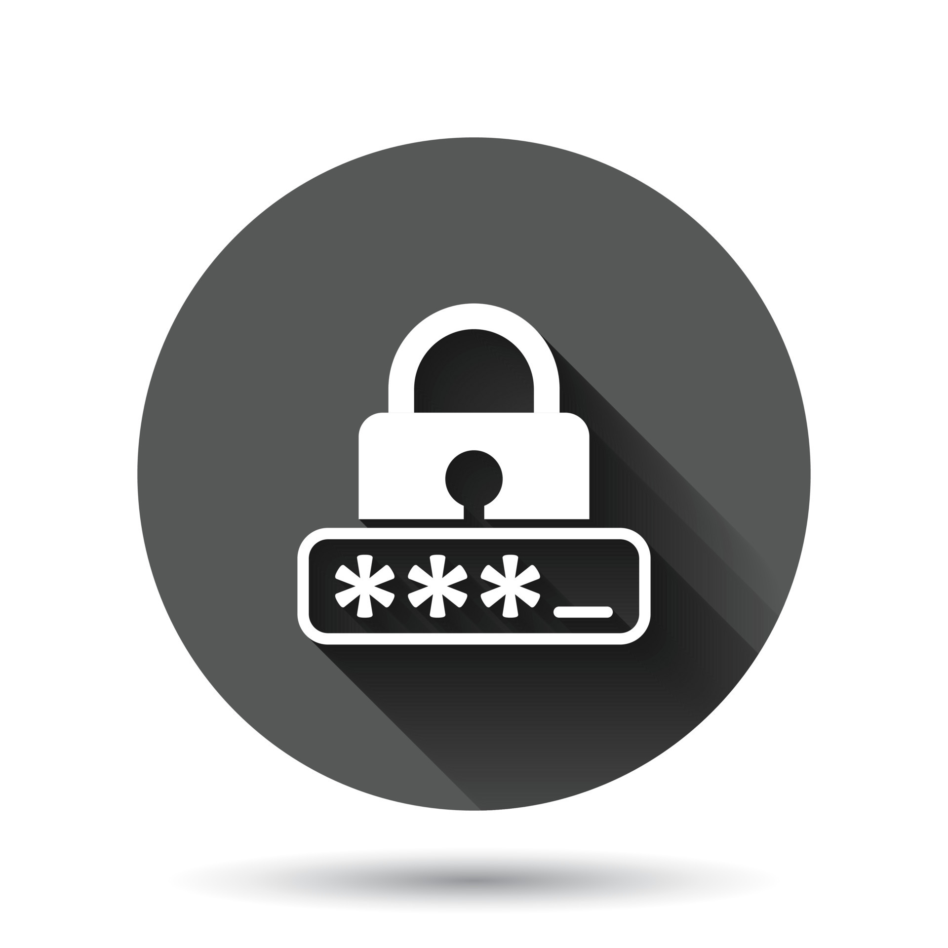 Login Icon In Flat Style Password Access Vector Illustration On Black