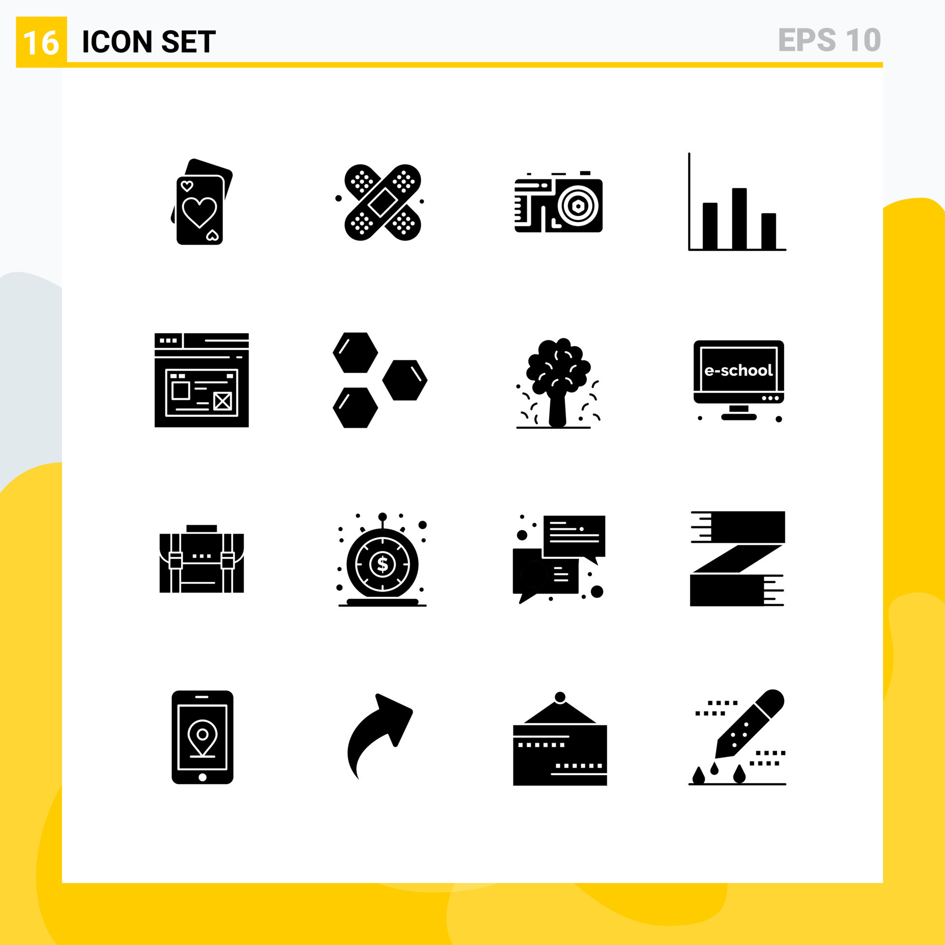 Stock Vector Icon Pack Of 16 Line Signs And Symbols For Design Web