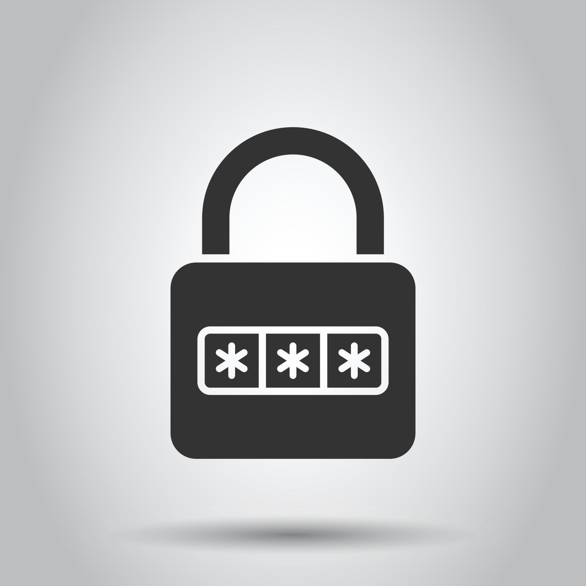 Login Icon In Flat Style Password Access Vector Illustration On White