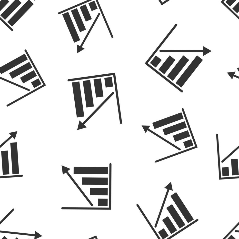 Chart graph icon in flat style. Arrow grow vector illustration on white ...