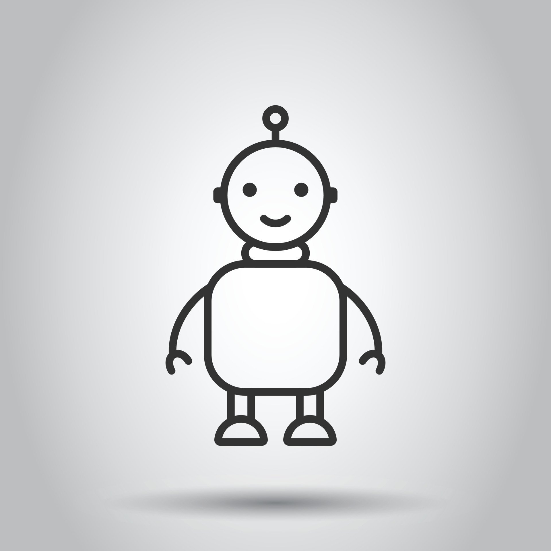 Cute Robot Chatbot Icon In Flat Style Bot Operator Vector Illustration