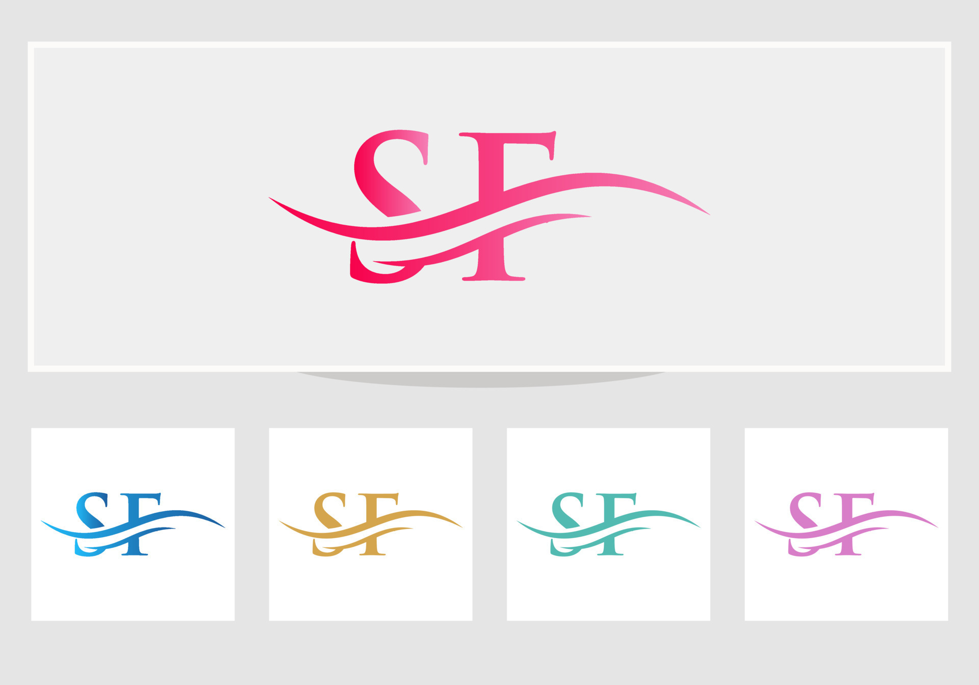 Water Wave SF Logo Vector. Swoosh Letter SF Logo Design for business and company identity ...