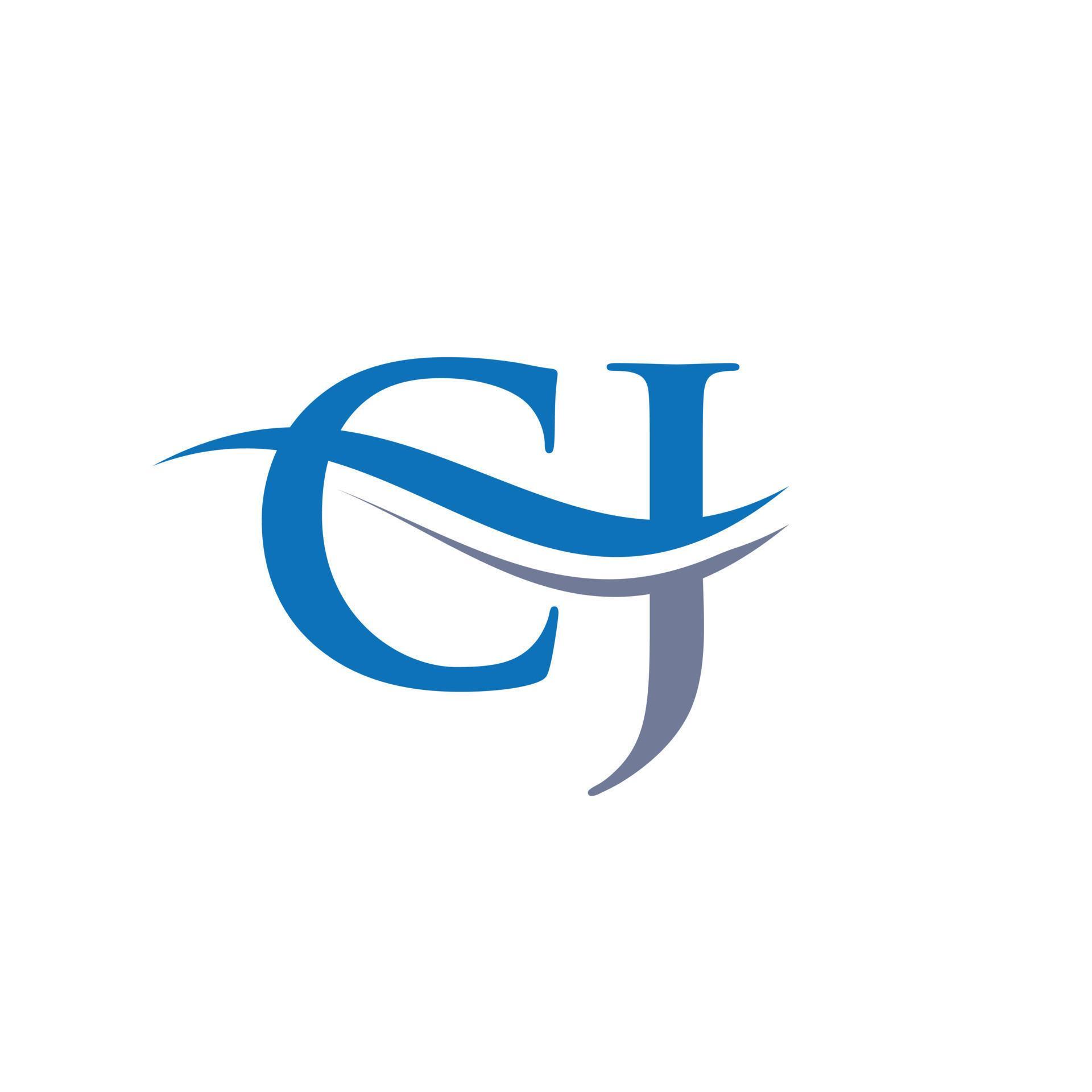 plantilla de vector de diseño de logotipo de empresa de letra cj inicial con una moda mínima y ...