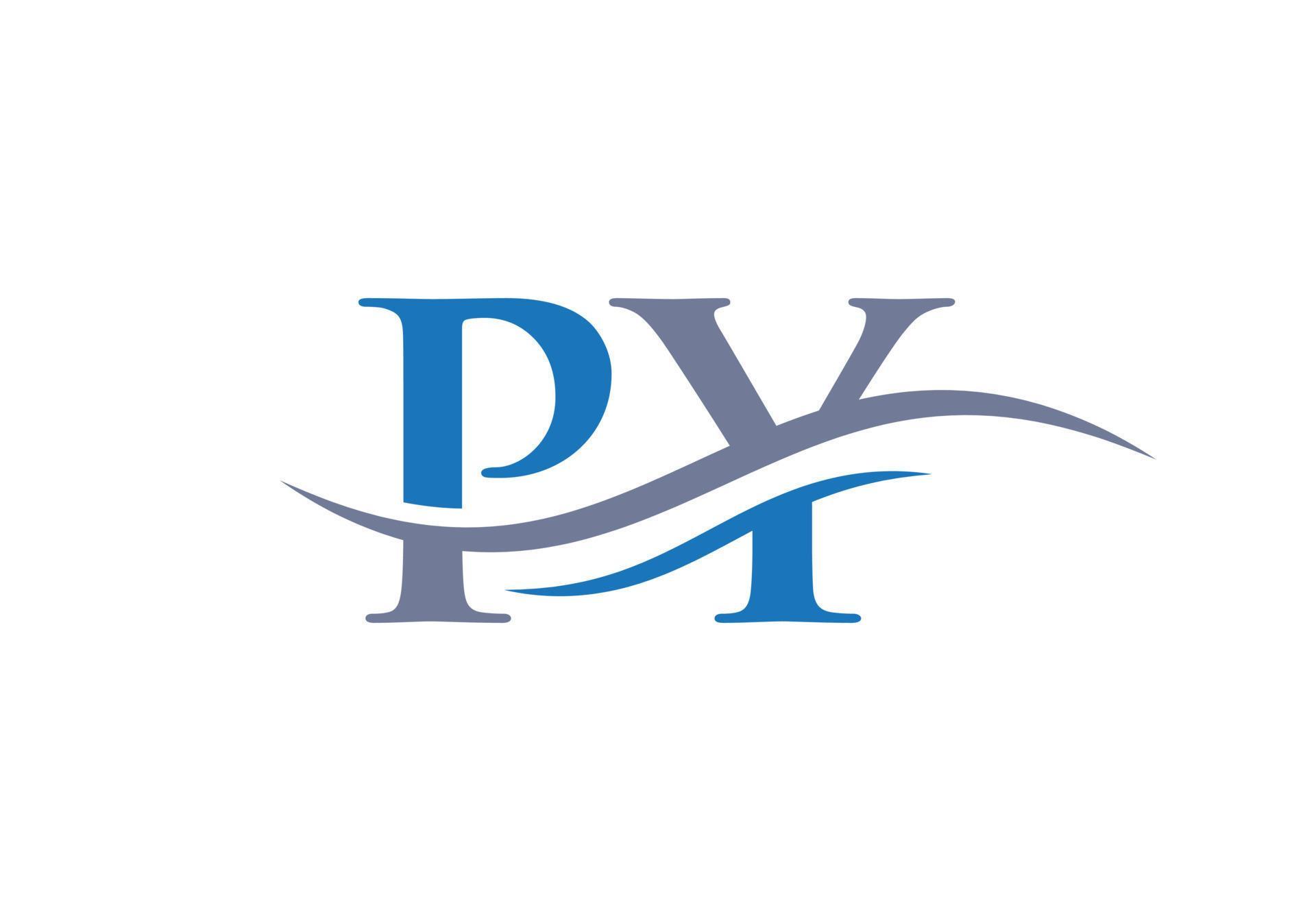 Initial PY letter linked logo vector template. Swoosh letter PY logo ...