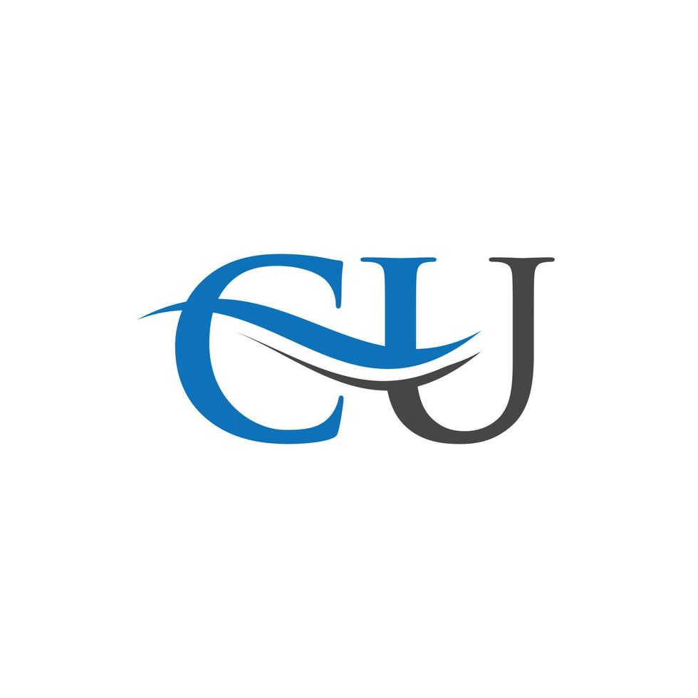 Plantilla De Vector De Diseño De Logotipo De Empresa De Letra Cu Inicial Con Una Moda Mínima Y