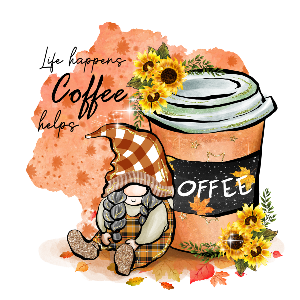 Free Autumn Fall Coffee design cute text abc 17302755 PNG with ...