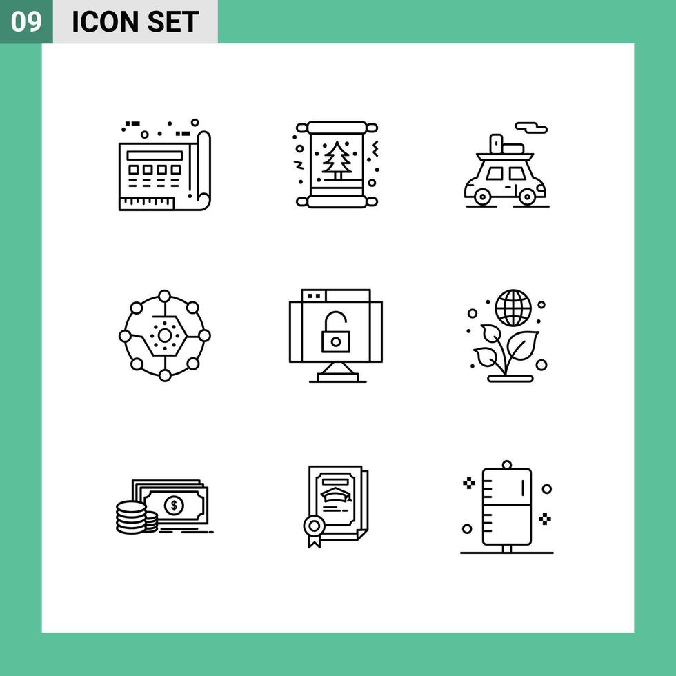 User Interface Pack Of 9 Basic Outlines Of Network Computing Share Tree Computing Transport