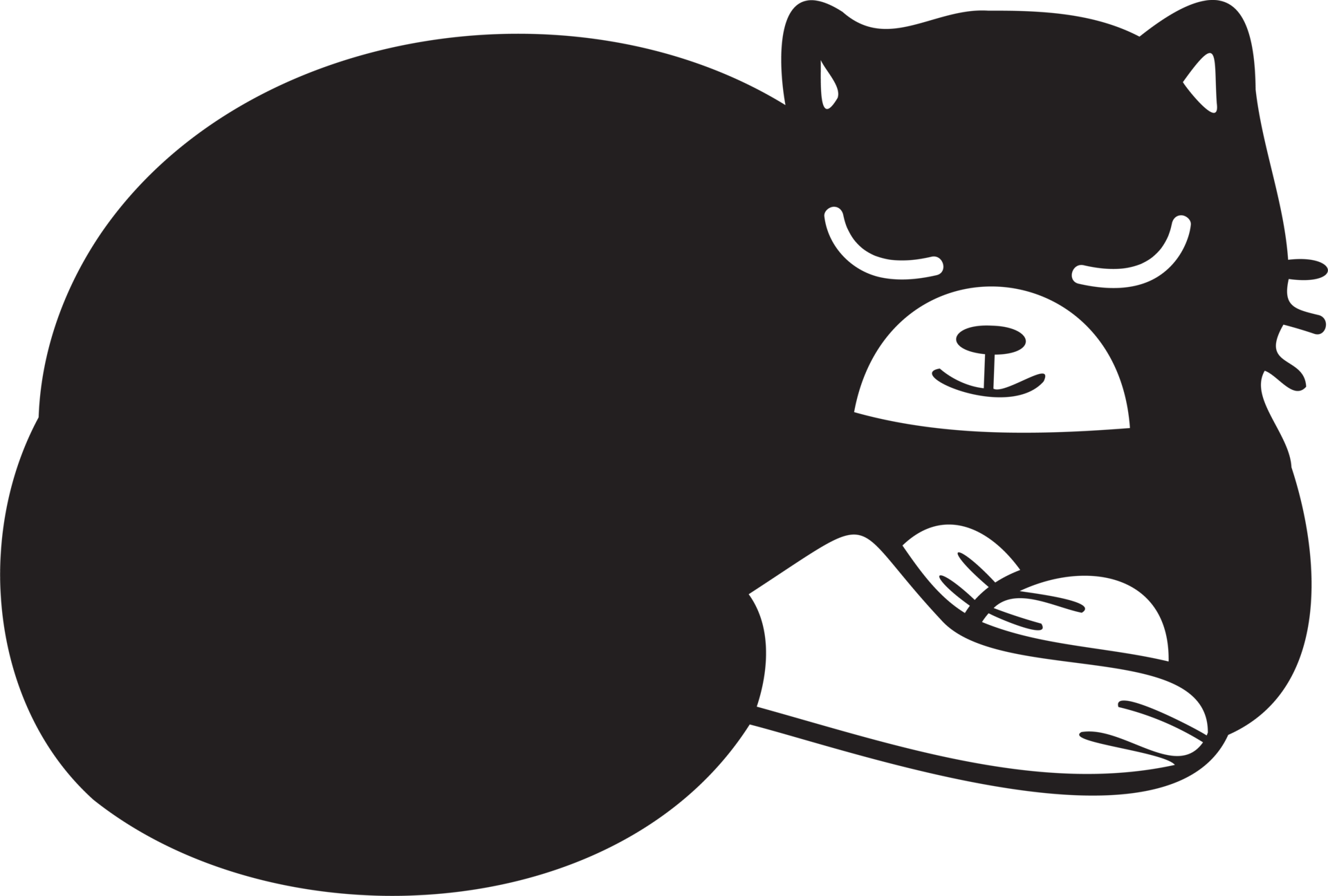 Hand Drawn Sleeping Cat Illustration In Doodle Style 17303003 Png