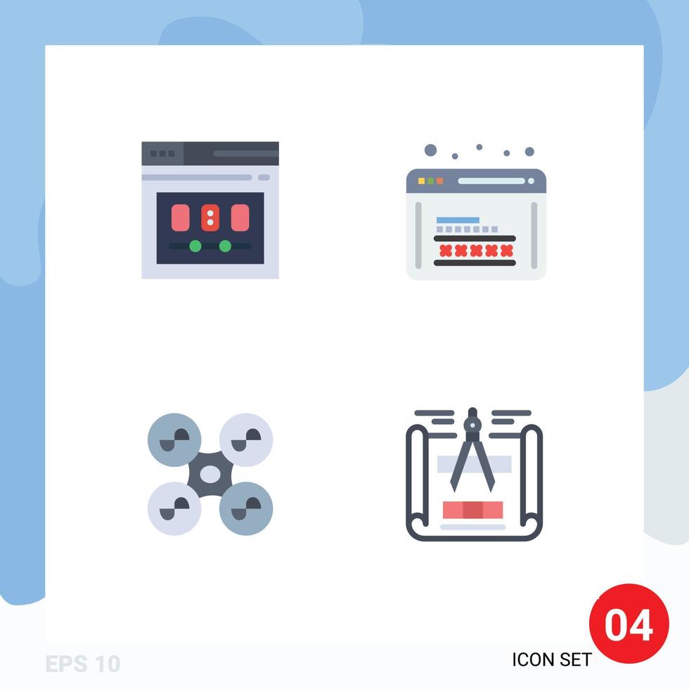 4 Universal Flat Icons Set For Web And Mobile Applications Browser Web Security Web Development