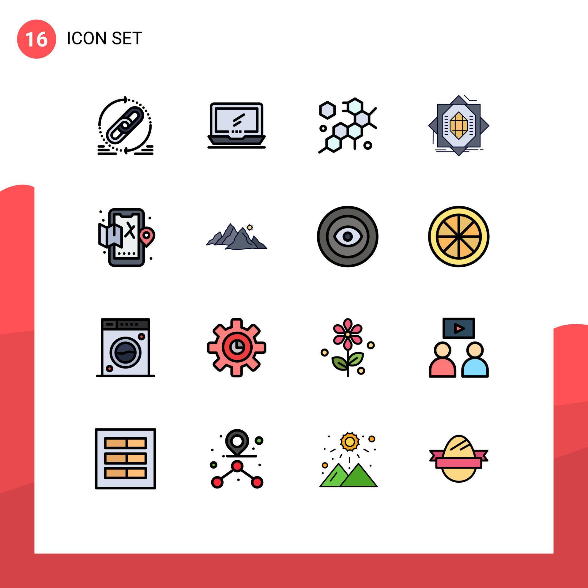 Stock Vector Icon Pack Of 16 Line Signs And Symbols For Forming Fabrication Imac Core Science