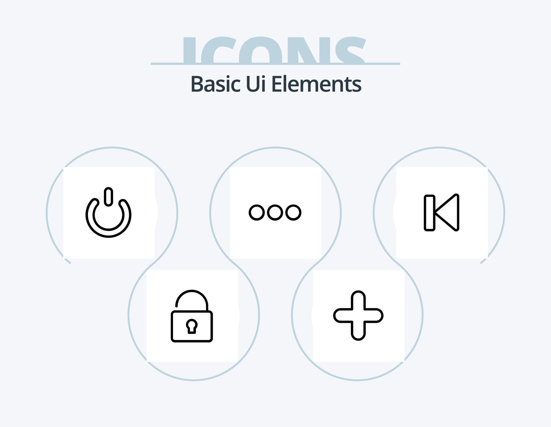 Basic Ui Elements Line Icon Pack 5 Icon Design Sign Squares Alert Shape Web 17305296 Vector