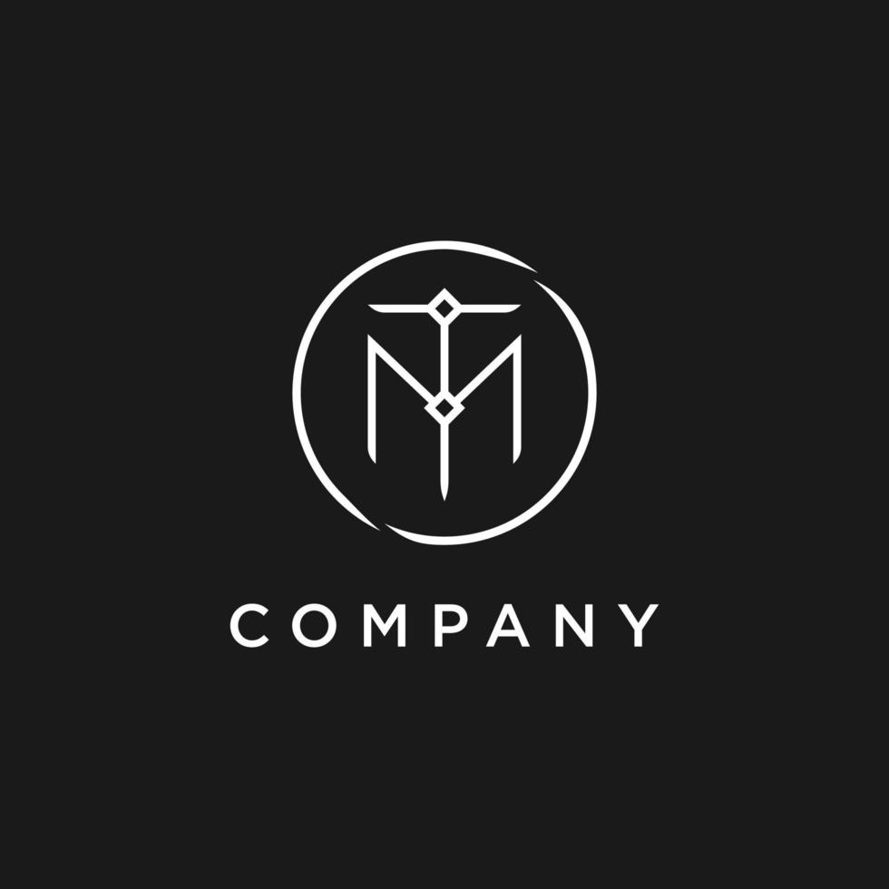 minimal elegant TM T M MT logo letter logotype icon font monogram 17305712 Vector Art at Vecteezy