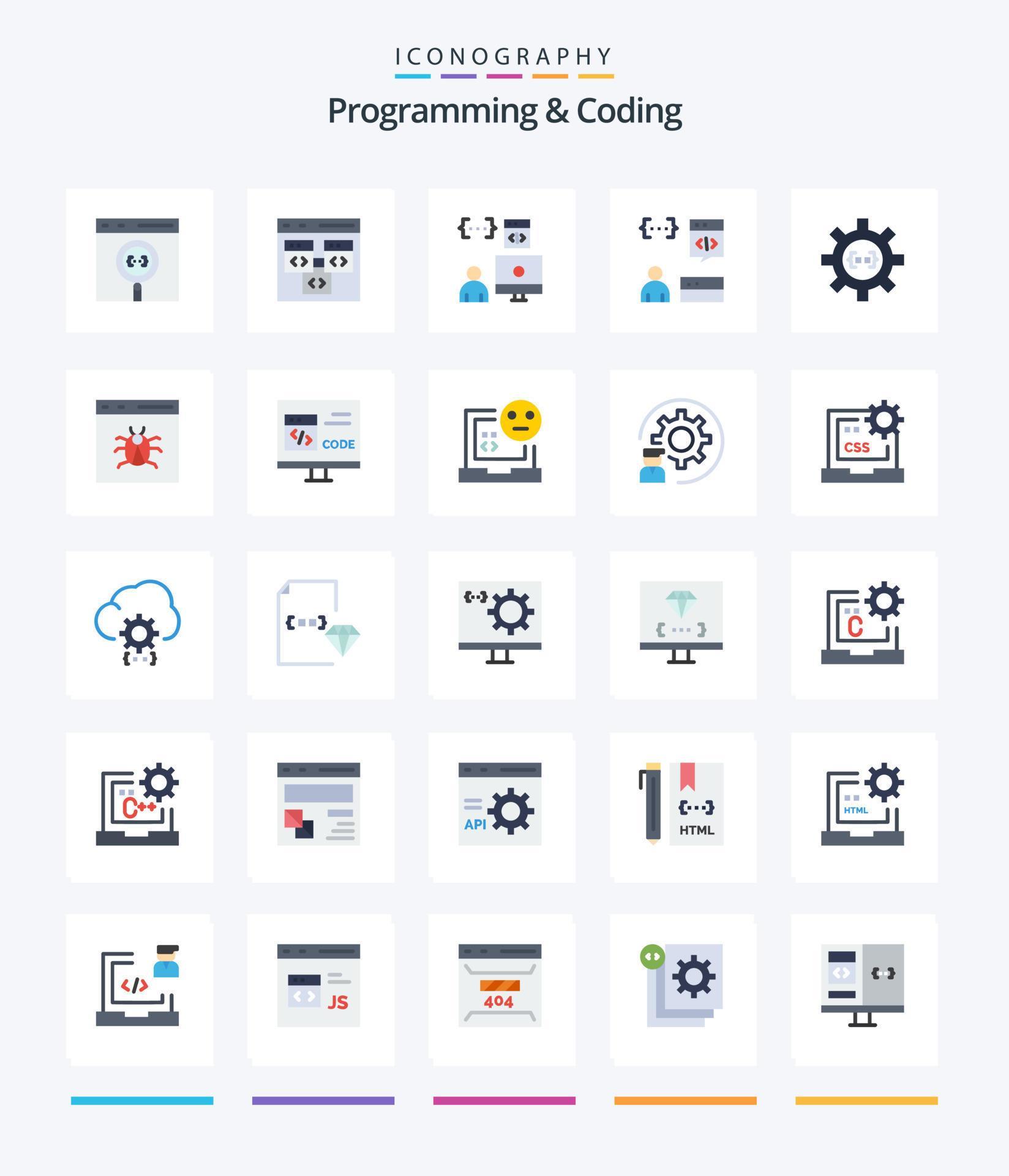 Creative Programming And Coding 25 Flat icon pack Such As bug. app ...