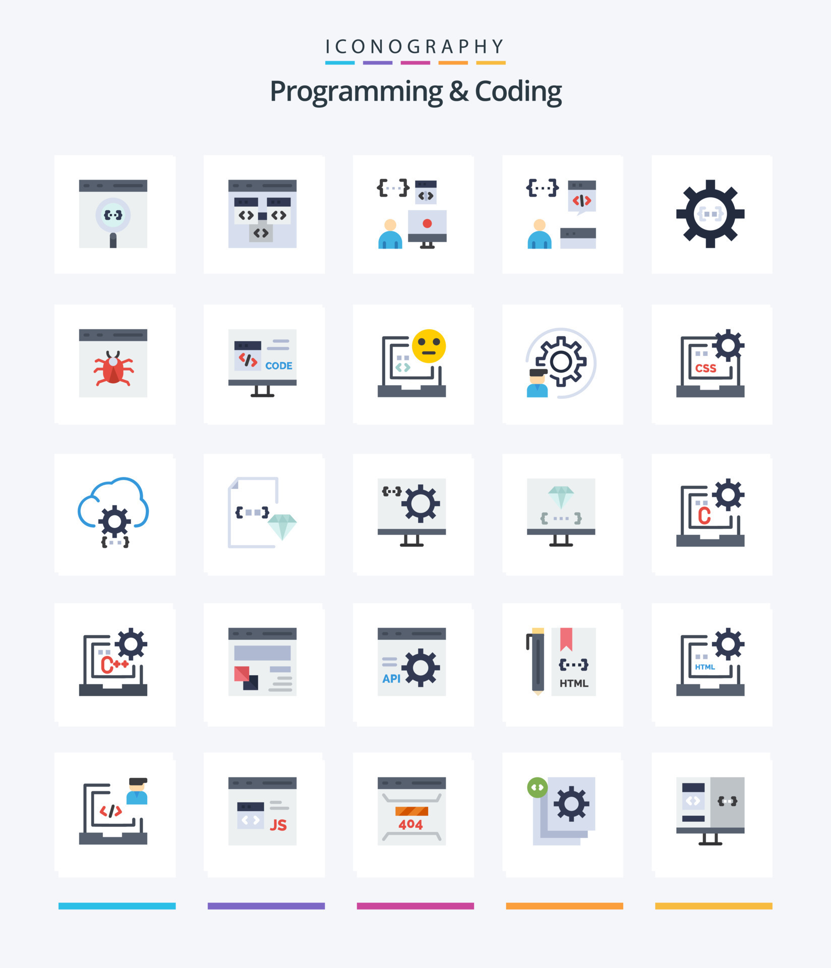 programación creativa y codificación 25 paquete de iconos planos como ...