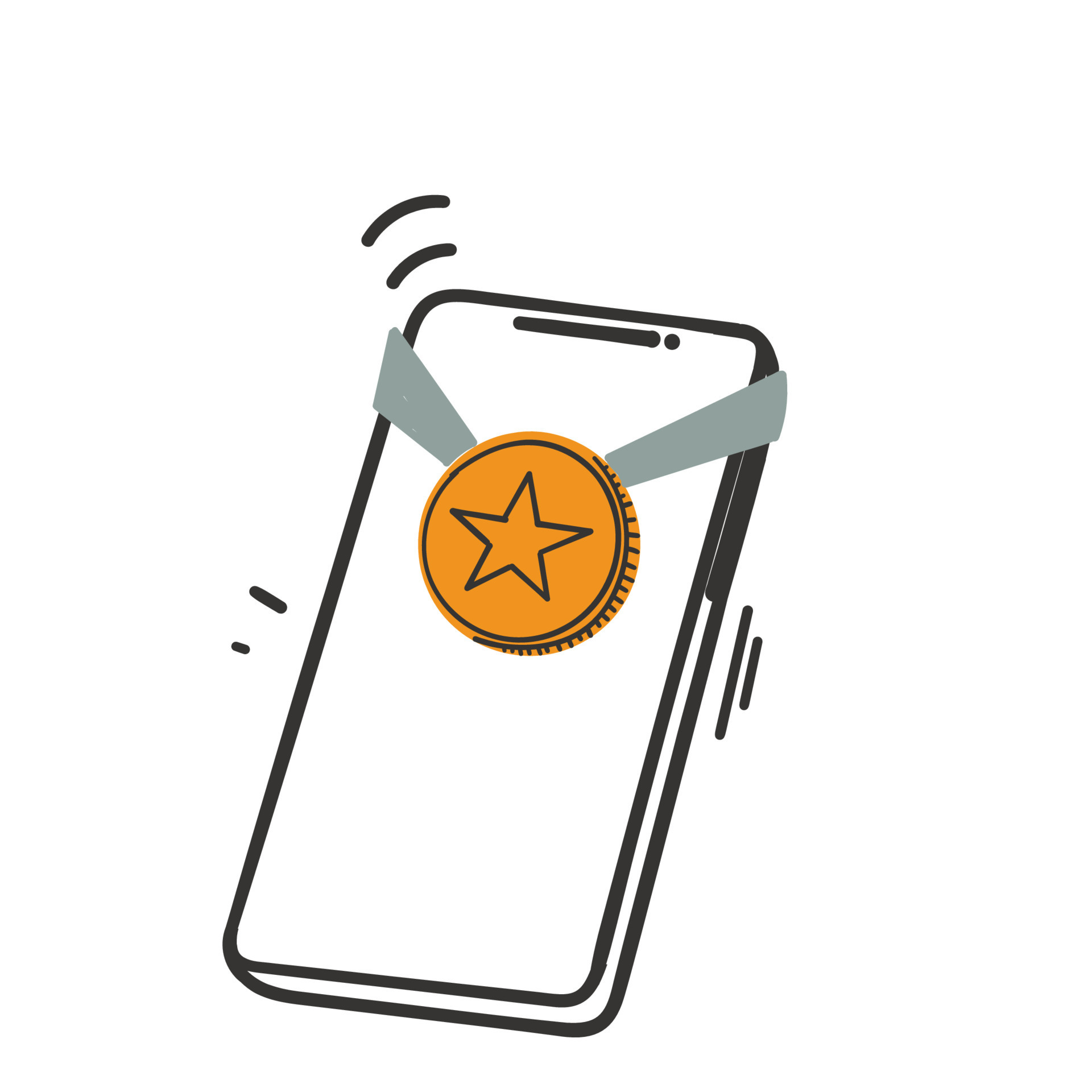 hand drawn doodle mobile phone with medal illustration vector 17306588 ... hand drawn doodle mobile phone with medal illustration vector 17306588 ...