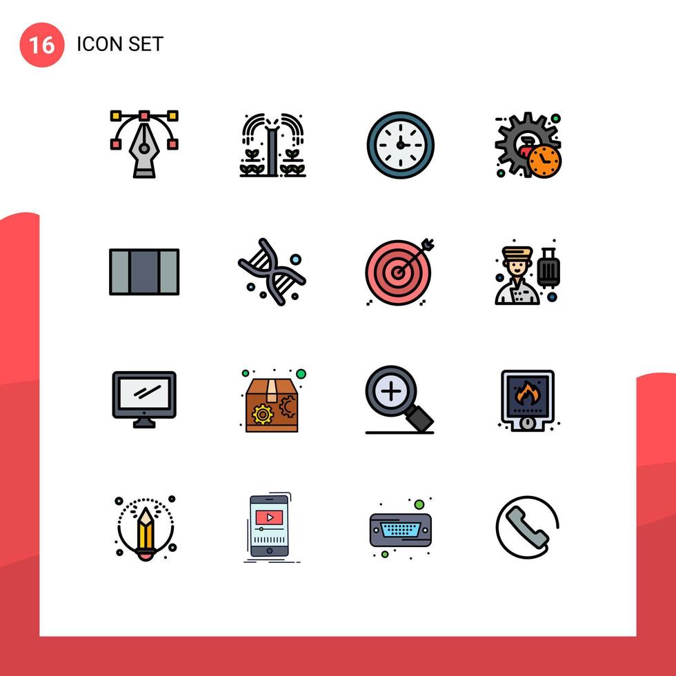 User Interface Pack Of 16 Basic Flat Color Filled Lines Of Maximize Time Devices Product