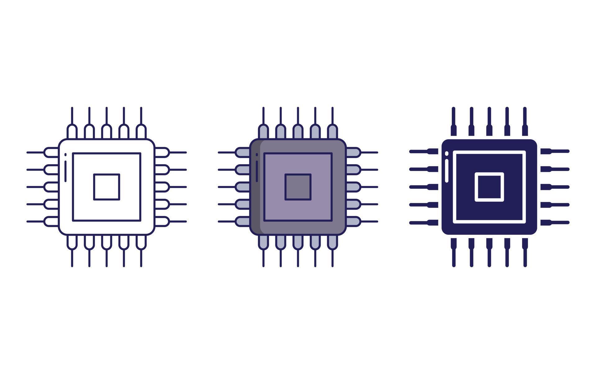 Microprocessor, chip icon 17309768 Vector Art at Vecteezy