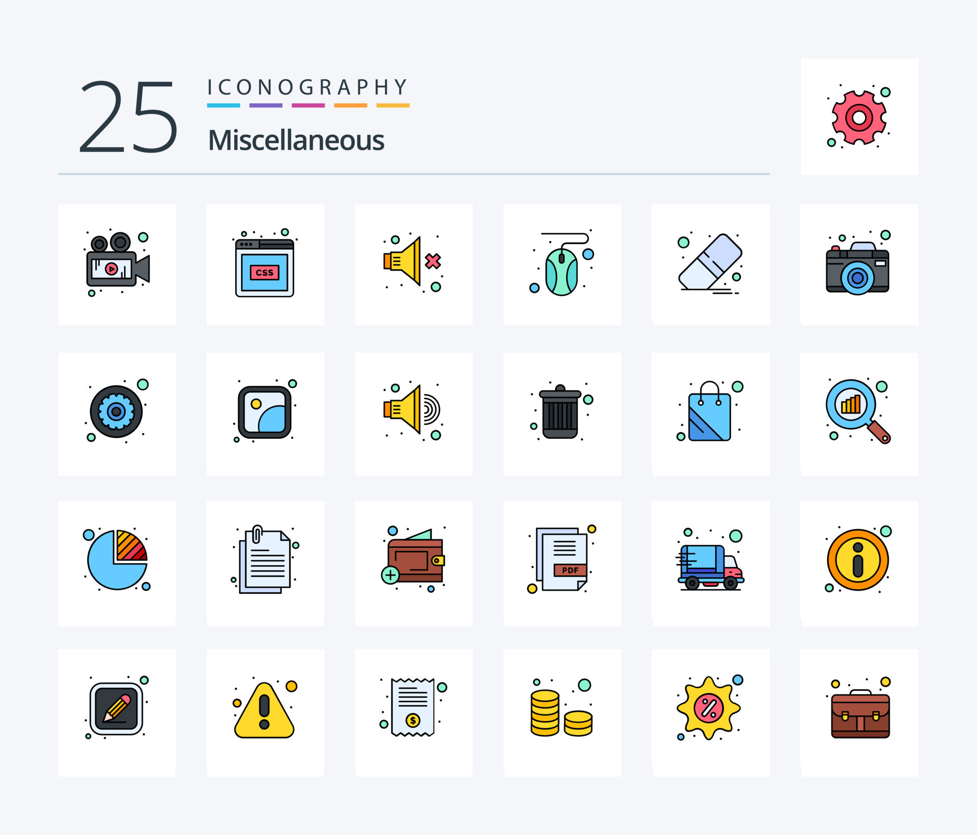 Miscellaneous 25 Line Filled Icon Pack Including Eraser No Mouse miscellaneous-25-line-filled-icon-pack-including-eraser-no-mouse